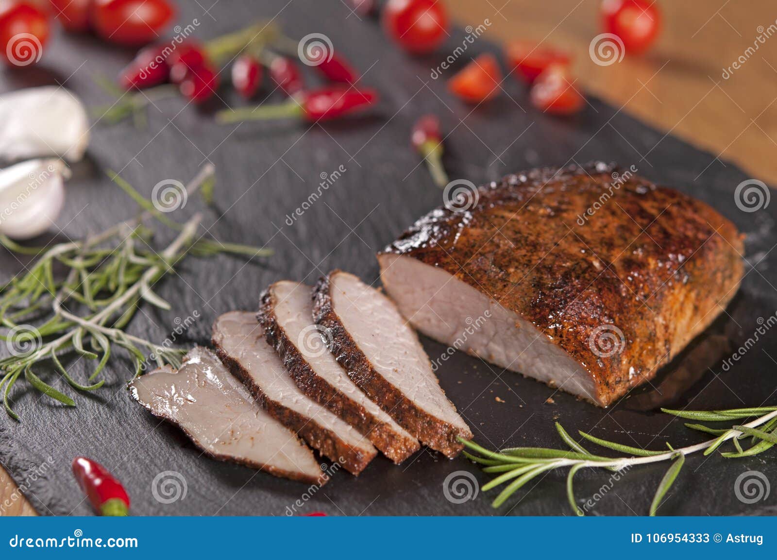 Meat stock image. Image of slices, rock, meat, garlic - 106954333