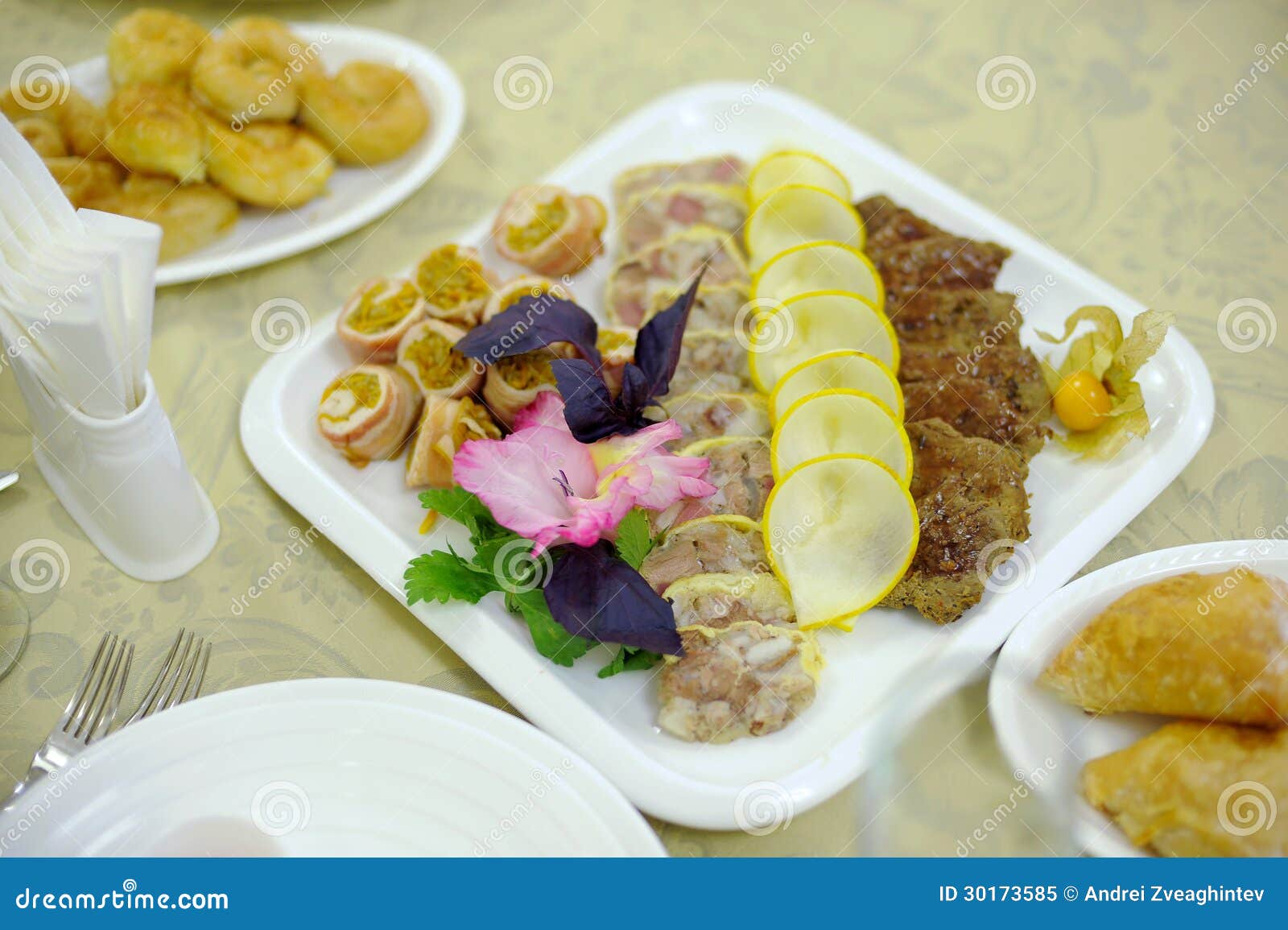 Meat and Flower stock image. Image of arrangement, lunch - 30173585