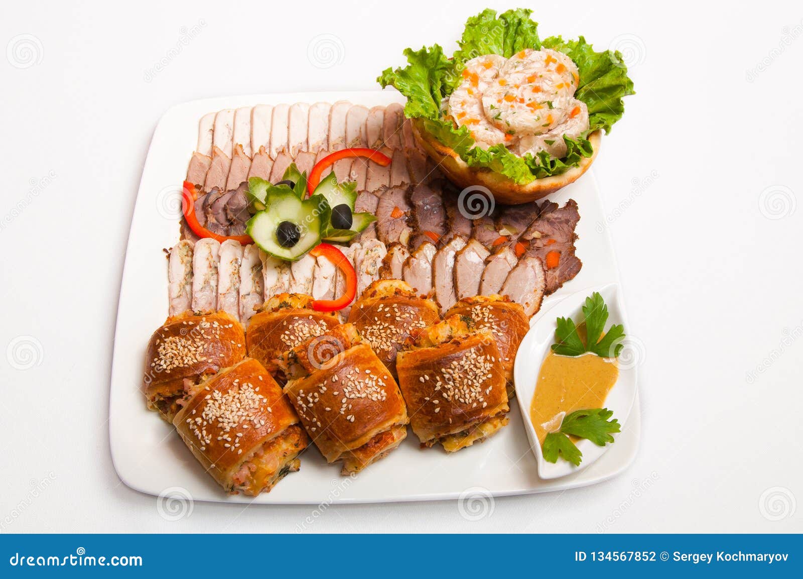 Meat Platter Served in Restaurants and Cafes Stock Photo - Image of ...