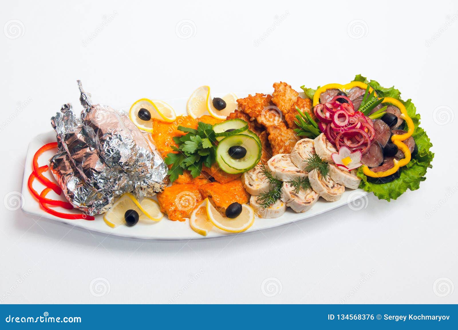 Meat Platter Served in Restaurants and Cafes Stock Photo - Image of ...