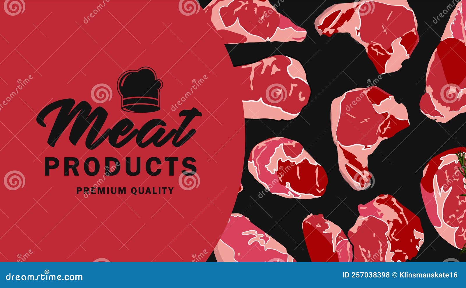 Meat Poster Illustration Design Template Stock Vector - Illustration of ...