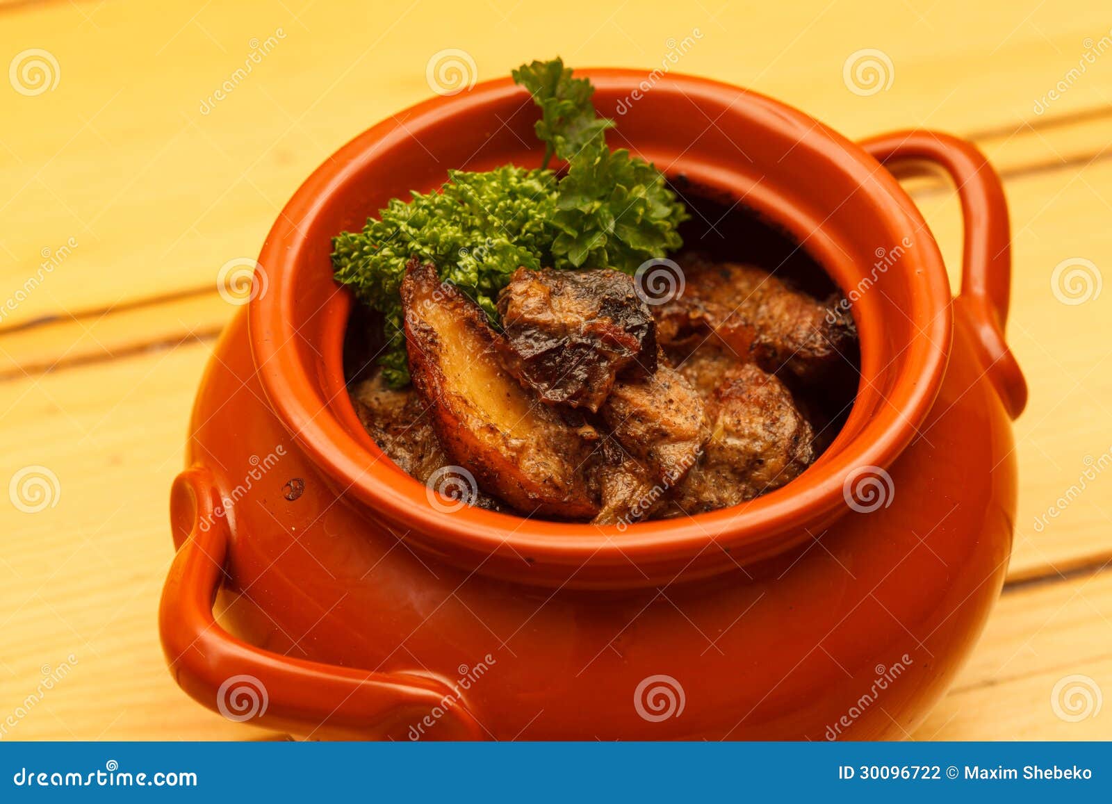 Meat in the pot stock photo. Image of meatloaf, russian - 30096722