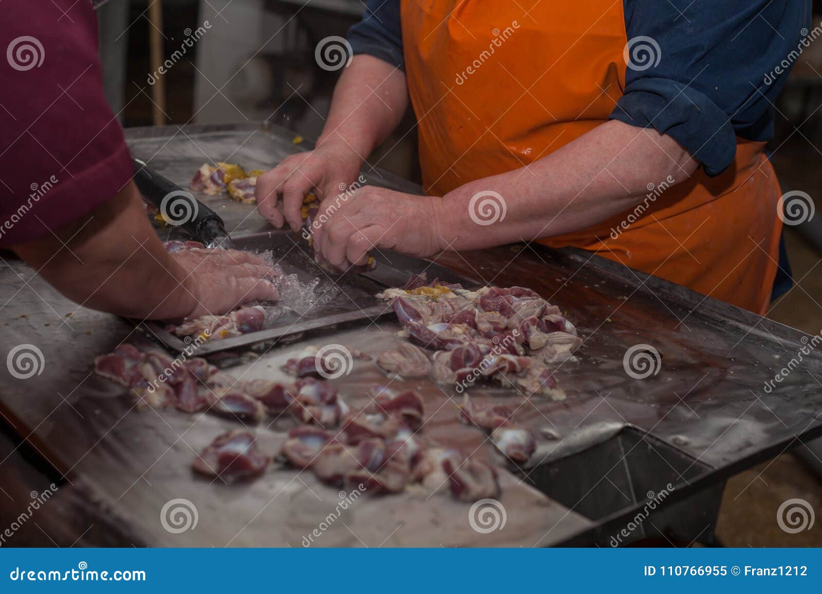 Meat Processing of Chicken Products. Technological Process Stock Image ...