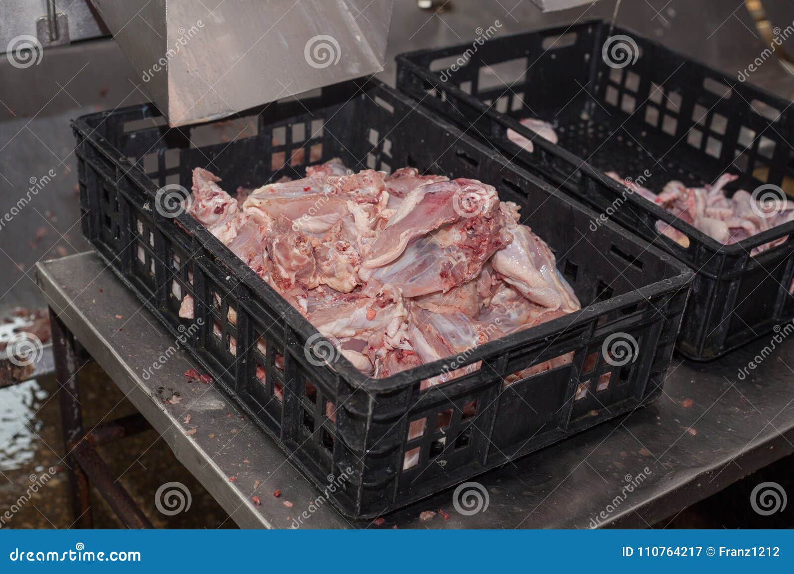 Meat Processing of Chicken Products. Technological Process Stock Image ...
