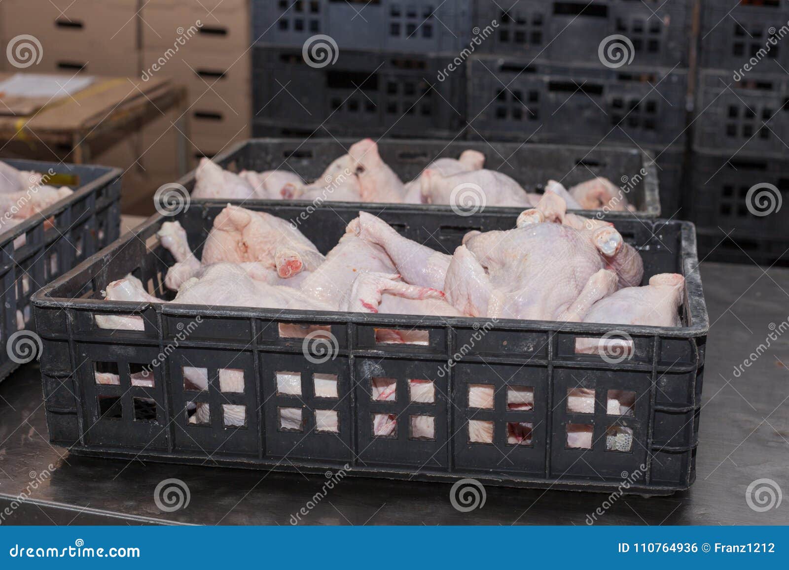 Meat Processing of Chicken Products. Technological Process Stock Photo ...