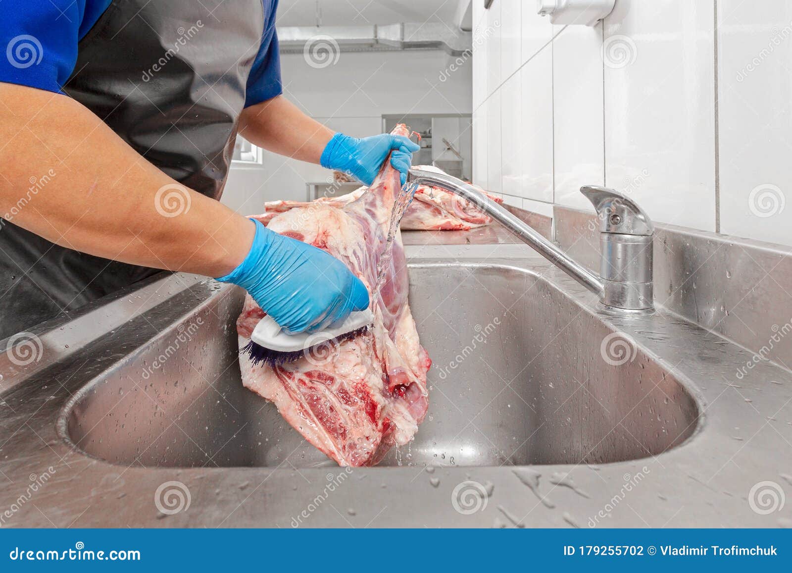 A Meat Processing Factory, Washes Meat Stock Photo - Image of processed ...