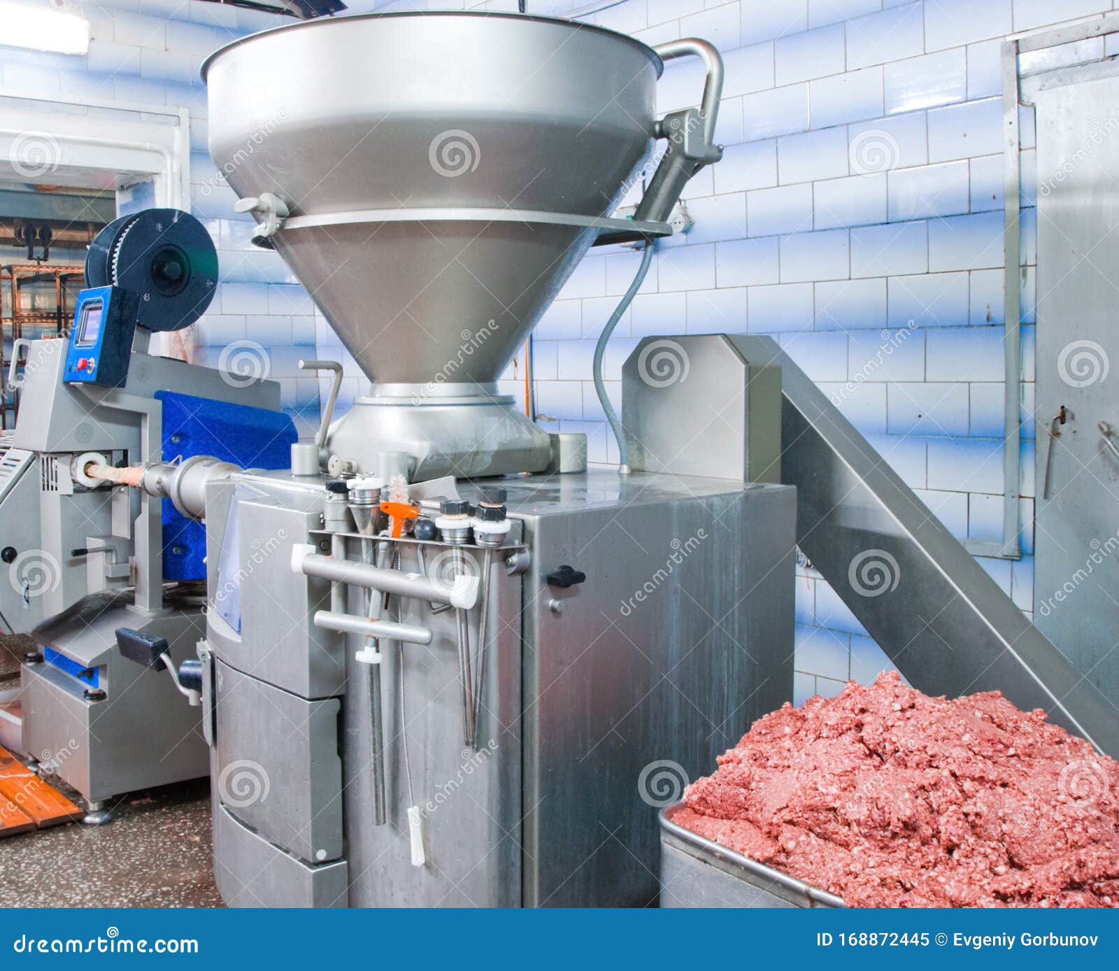 Meat Processing Plant, Meat Packaging, Conveyor Stock Image - Image of ...