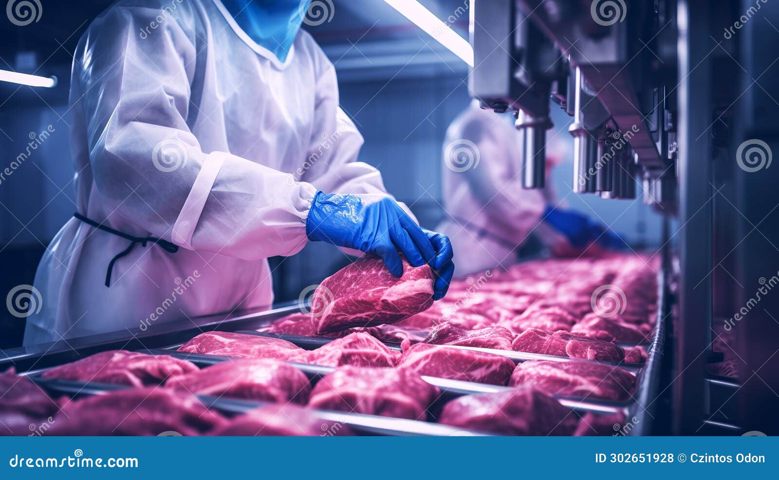 Meat Processing or Quality Control Process in the Food Industry ...