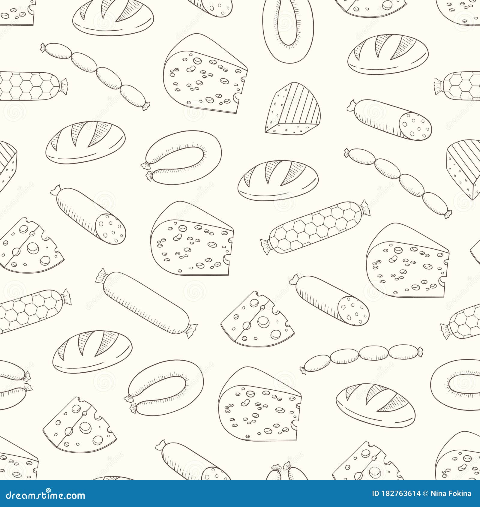 Meat Products and Cheese-02 Stock Vector - Illustration of cuisine ...