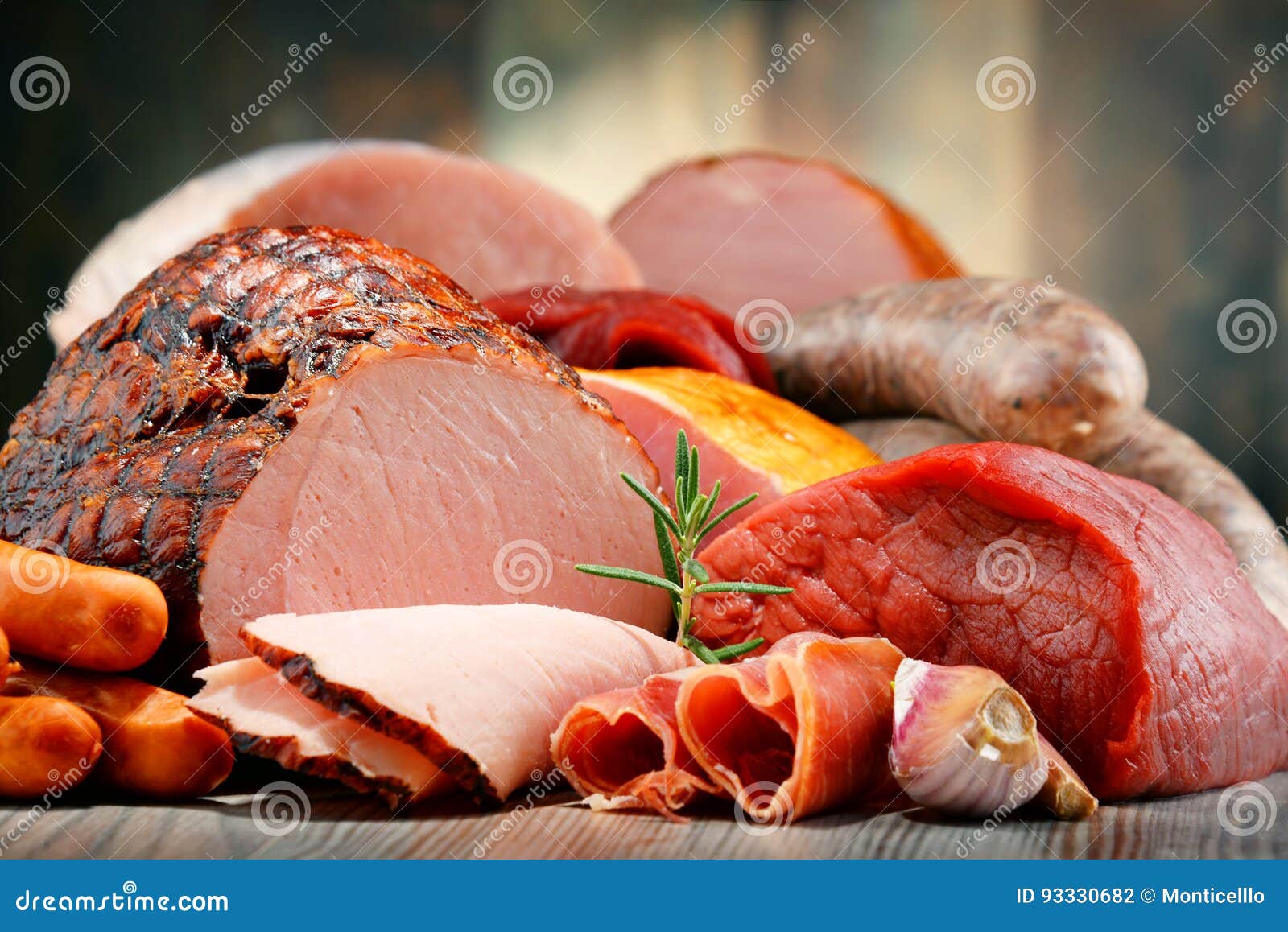 Meat Products Including Ham and Sausages Stock Photo - Image of variety ...