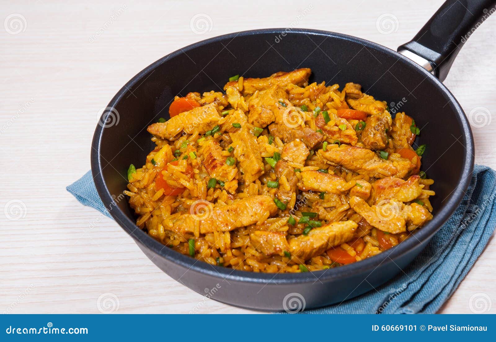 Meat with Rice and Vegetables Stock Image - Image of pilaf, onion: 60669101