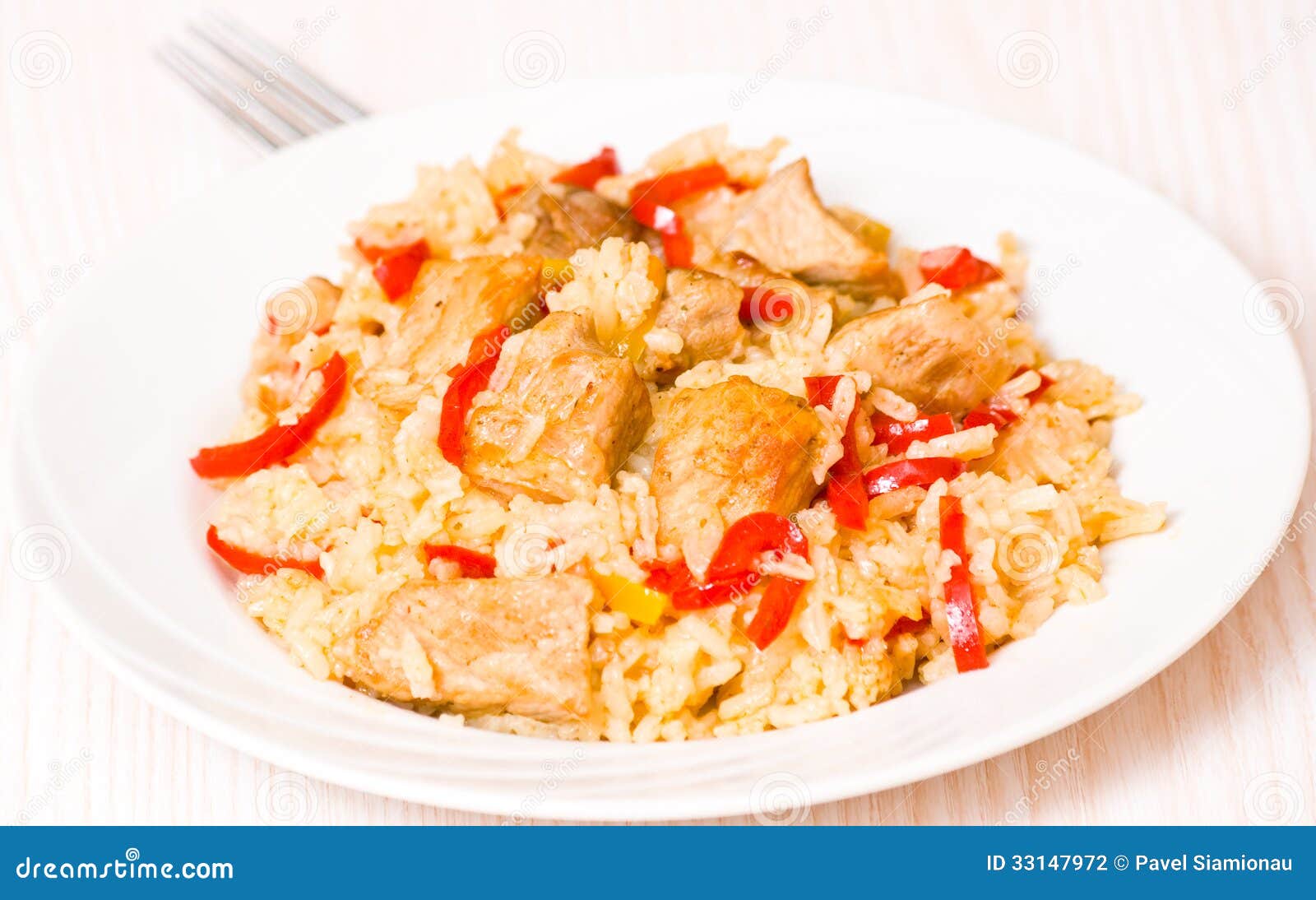 Meat with Rice and Vegetables Stock Photo - Image of italian ...