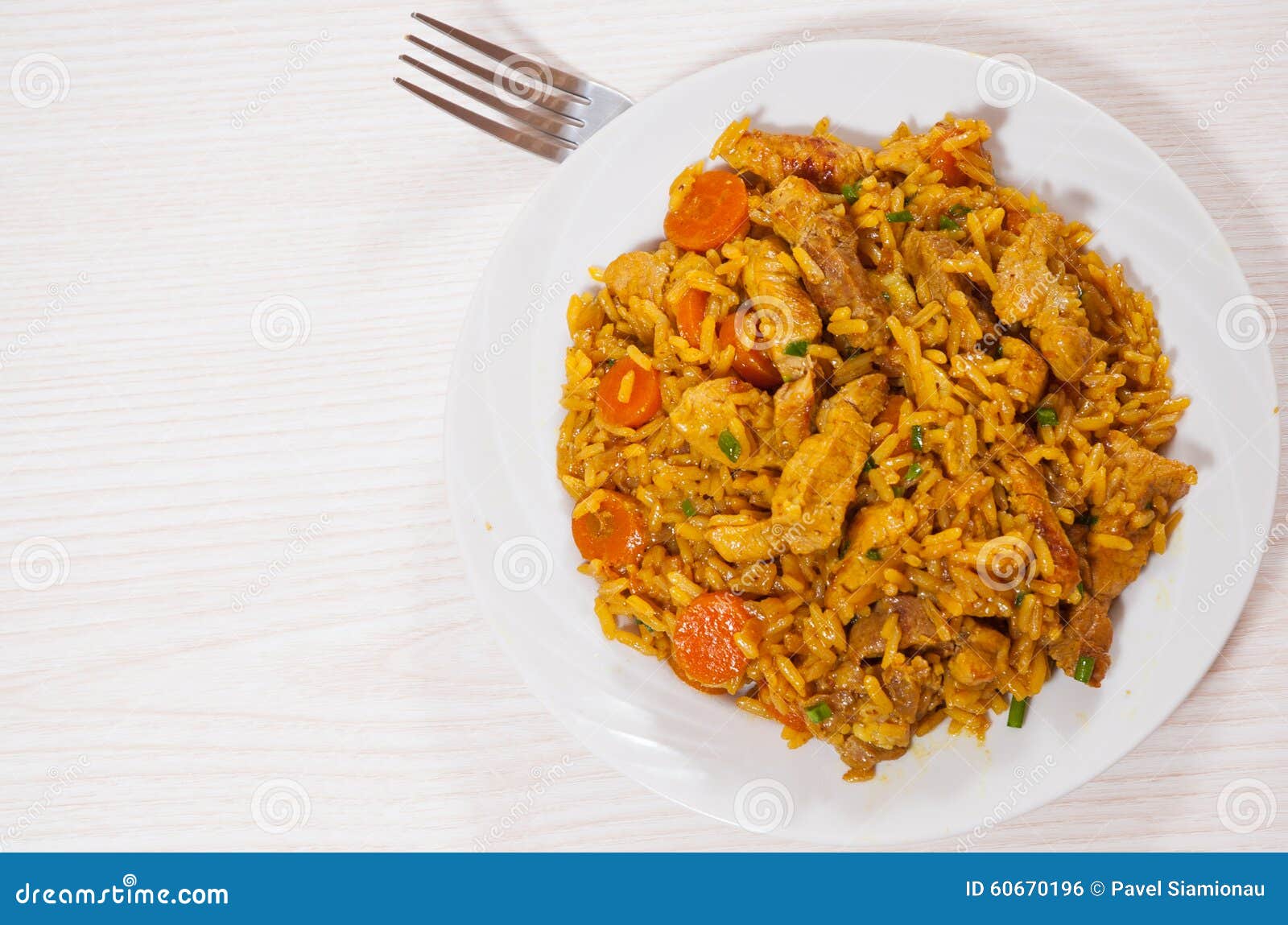 Meat with Rice and Vegetables Stock Photo - Image of meal, pilaf: 60670196