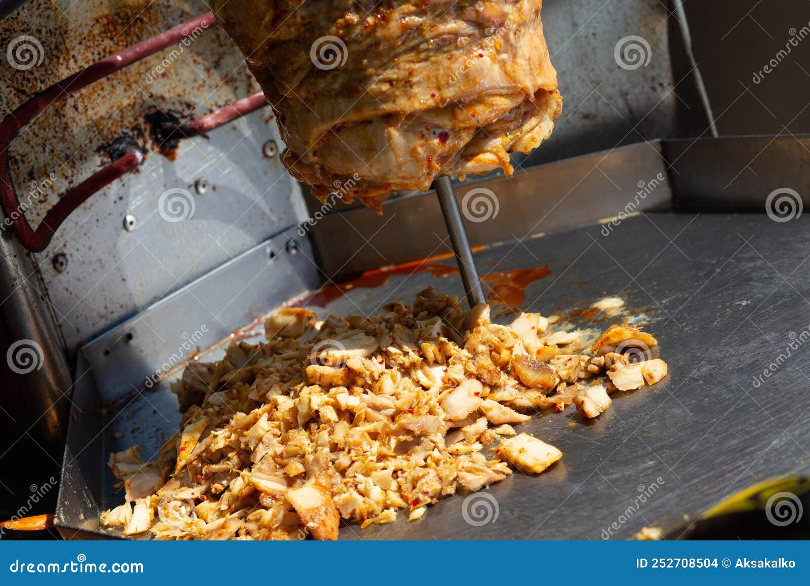 Meat Roasted on a Vertical Spit Stock Photo - Image of cuisine ...