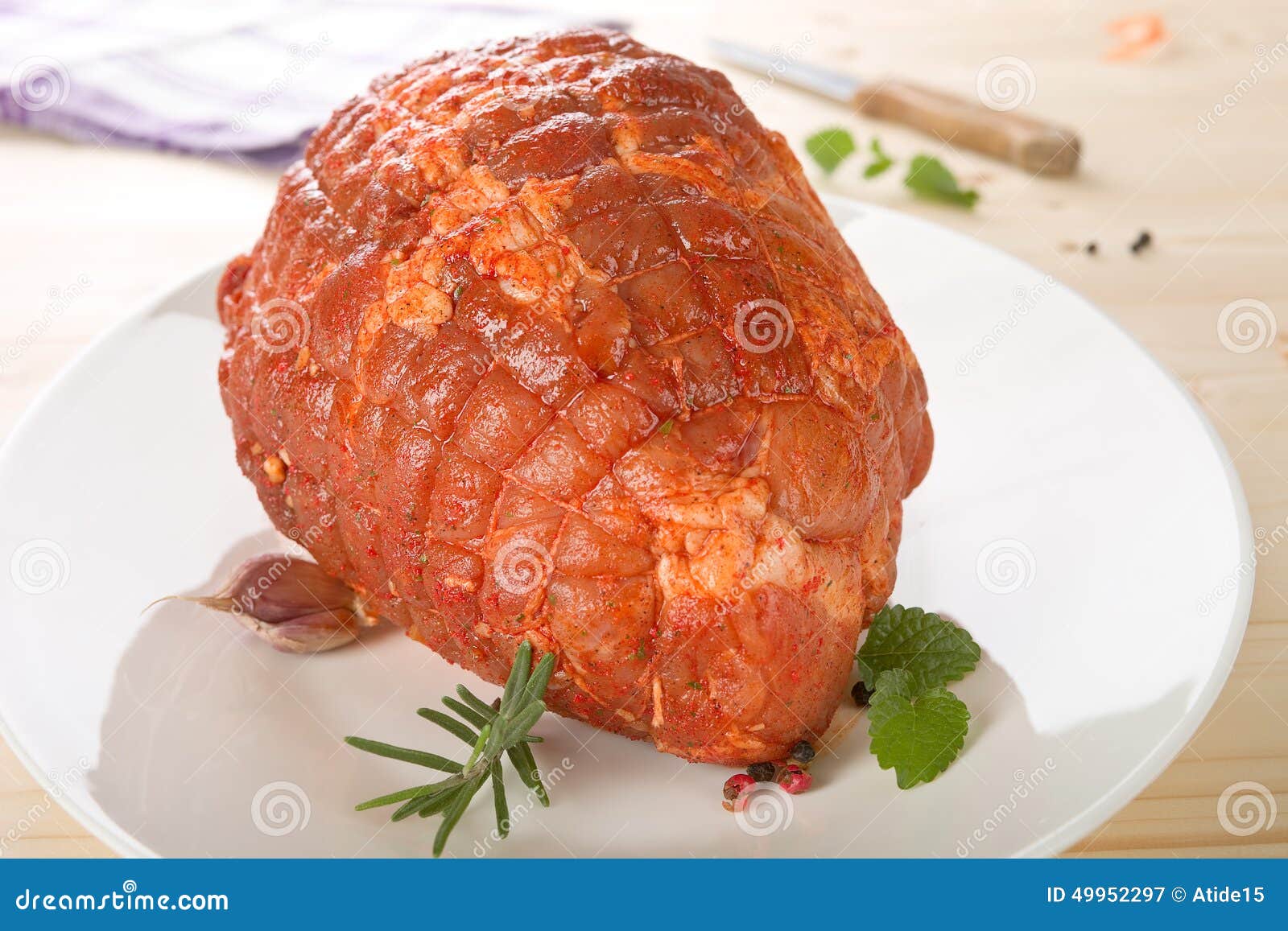 Meat roll stock image. Image of roll, loaf, spicy, uncooked - 49952297