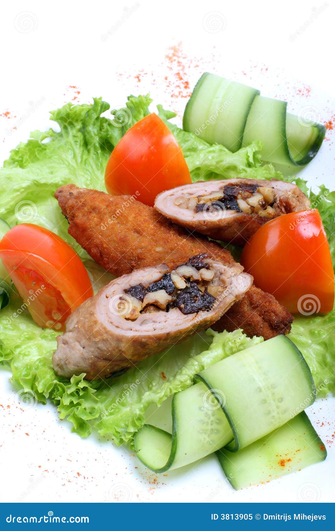 Meat rolls stock image. Image of piece, celery, lettuce - 3813905