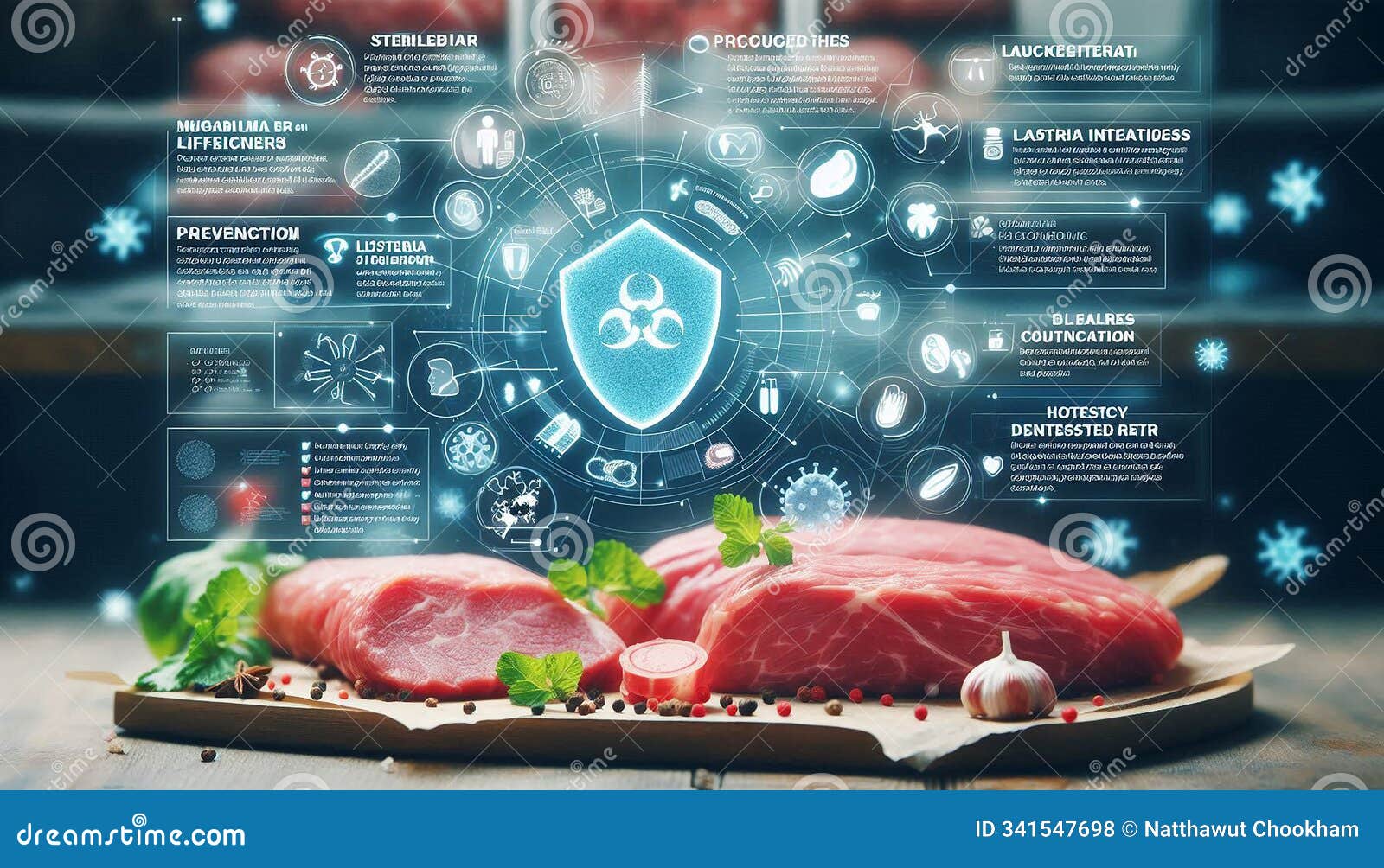 Meat Safety and Health Guidelines Visualization Stock Illustration ...