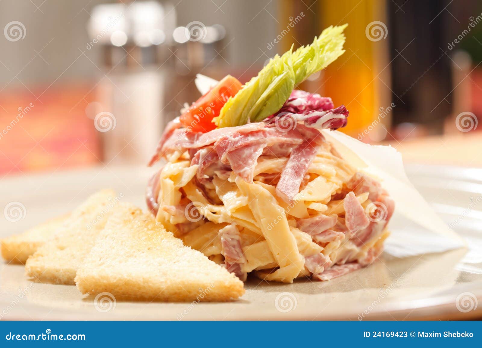 Meat salad stock image. Image of vegetable, lunch, organic - 24169423