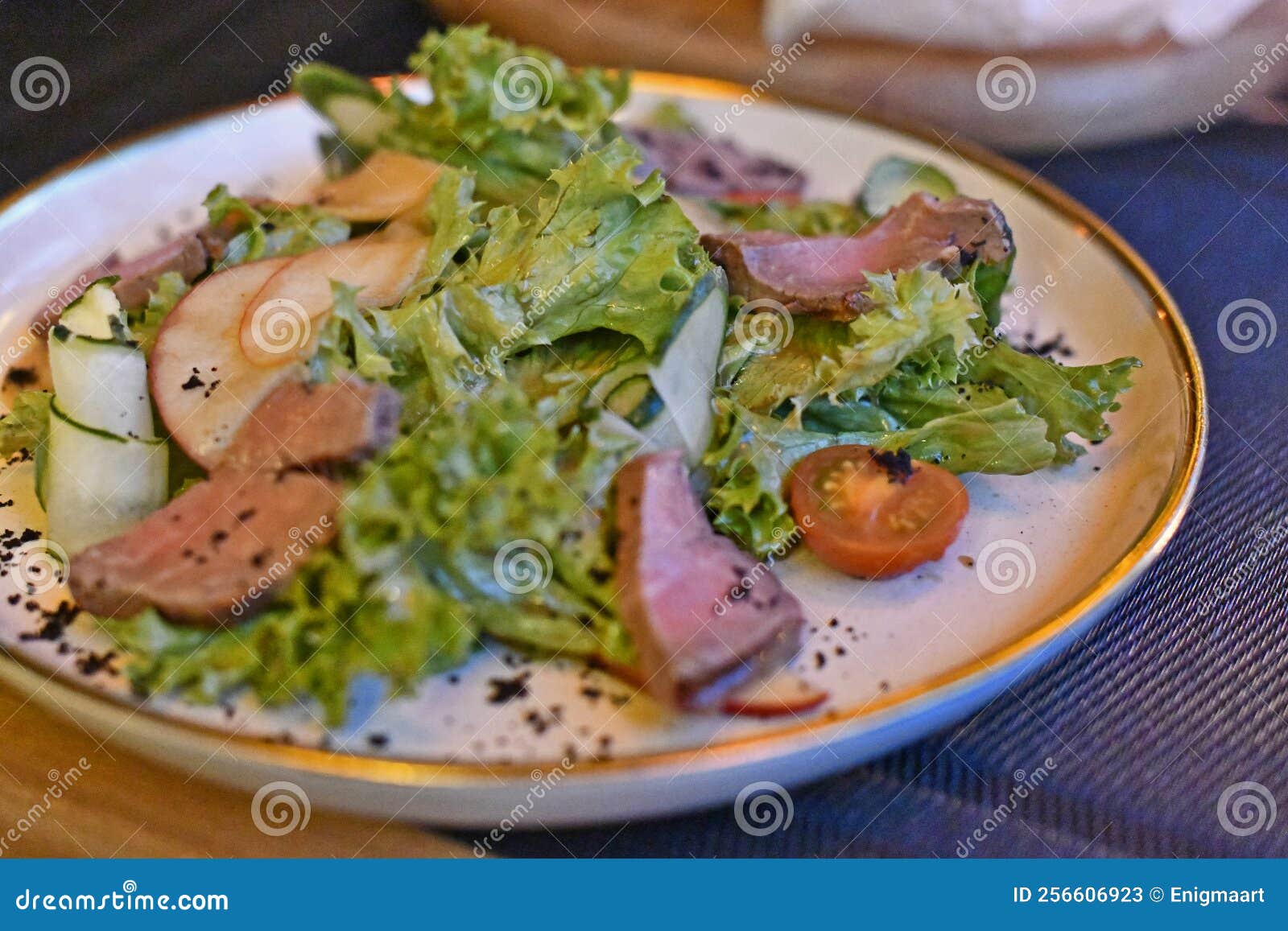 Meat Salad, a Cold Dish Consisting Stock Image - Image of breakfast ...