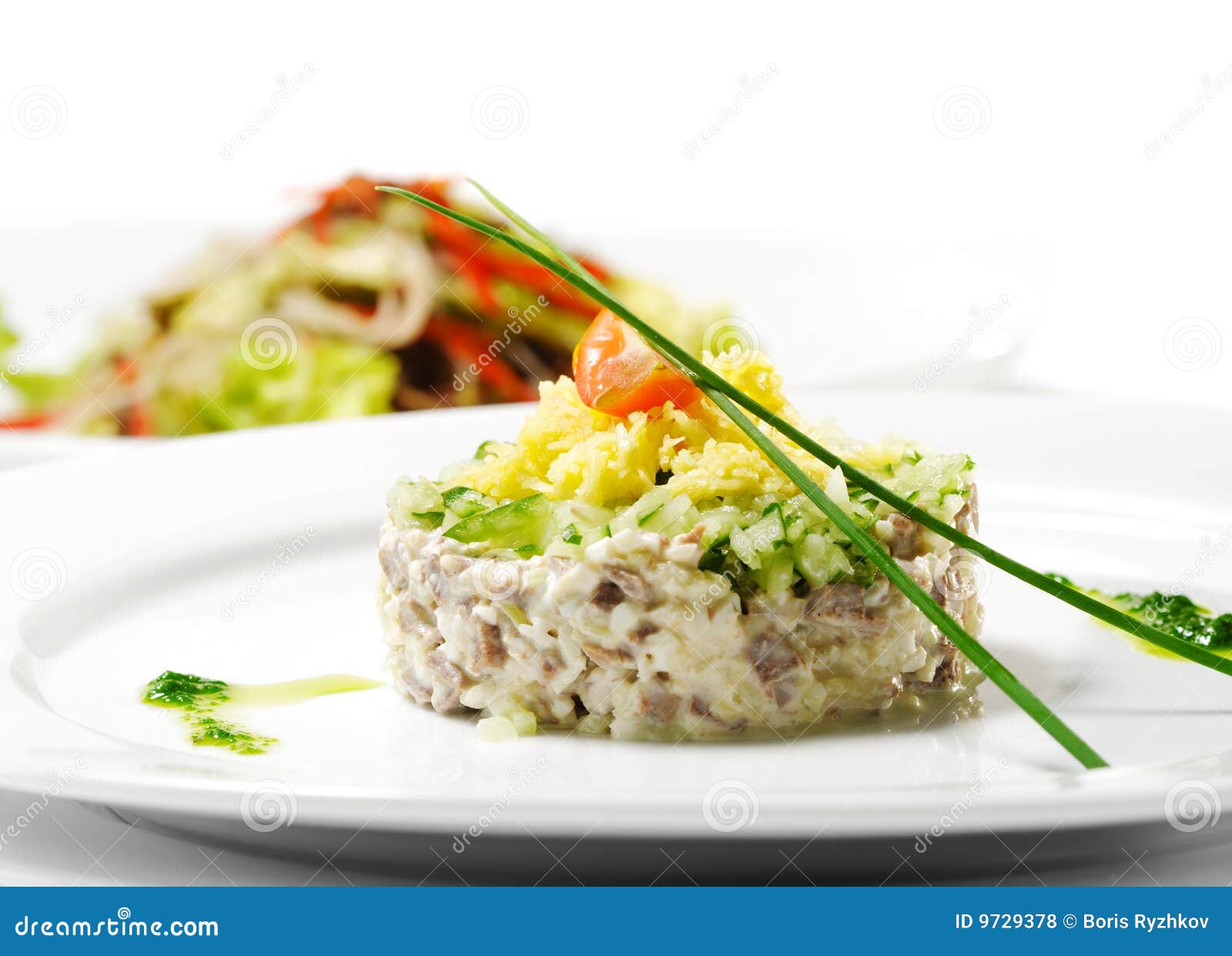 Meat Salad with Vegetable stock photo. Image of meat, food - 9729378