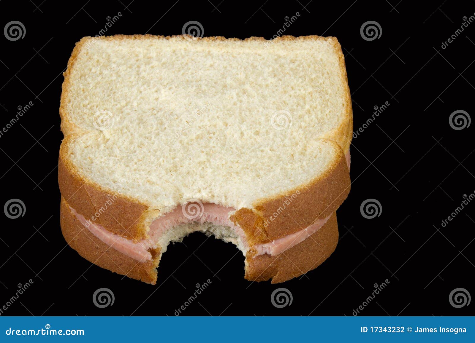 Meat Sandwich Bitten on Black Stock Photo - Image of meat, wheat: 17343232