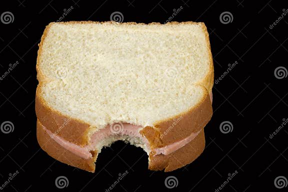 Meat Sandwich Bitten on Black Stock Photo - Image of meat, wheat: 17343232