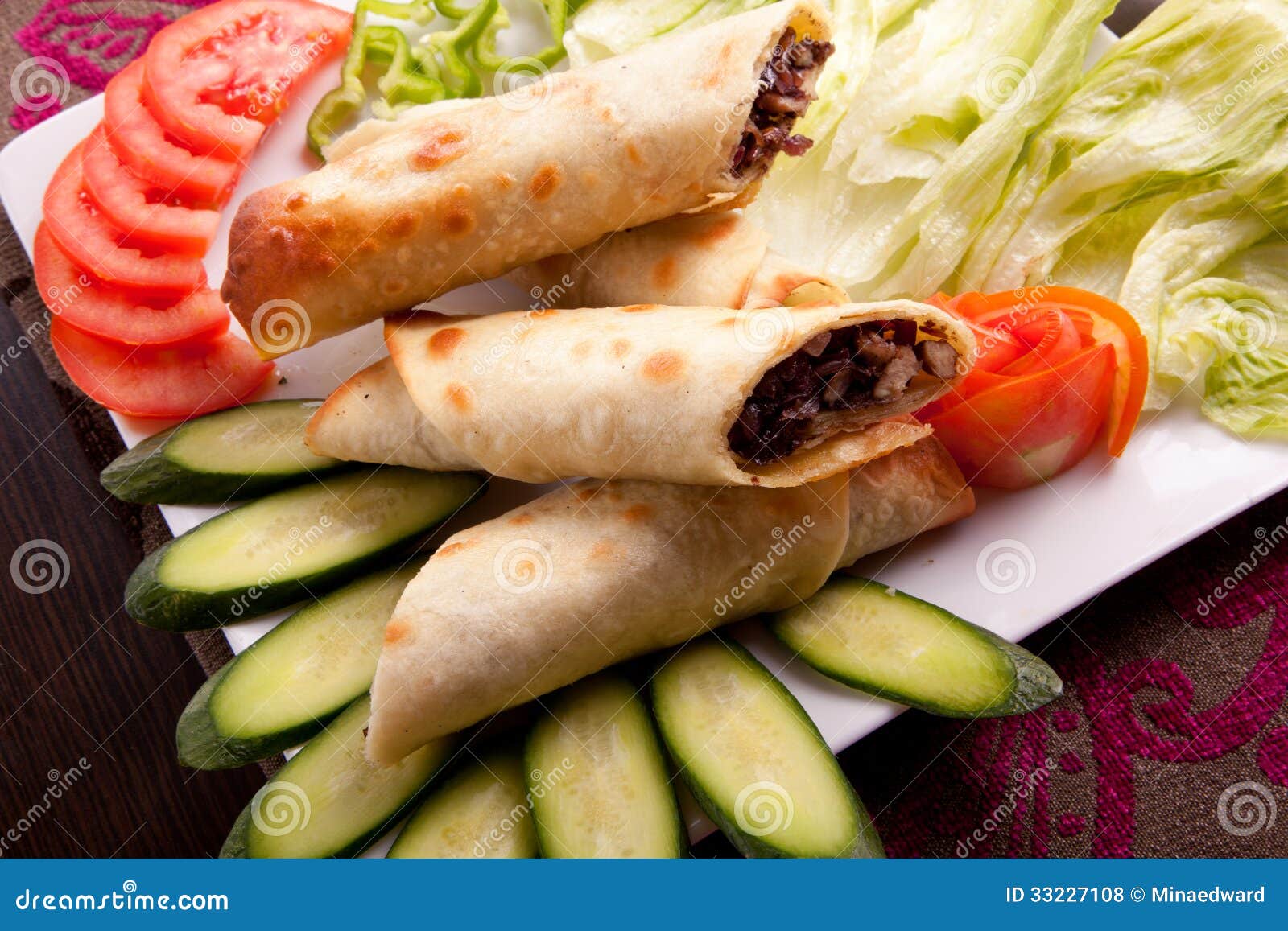 Meat shawarma plate stock photo. Image of fast, food - 33227108