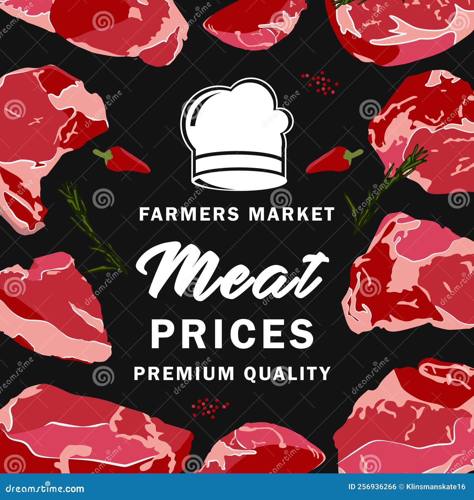 Meat Shop Poster Template Design Illustration Stock Vector ...
