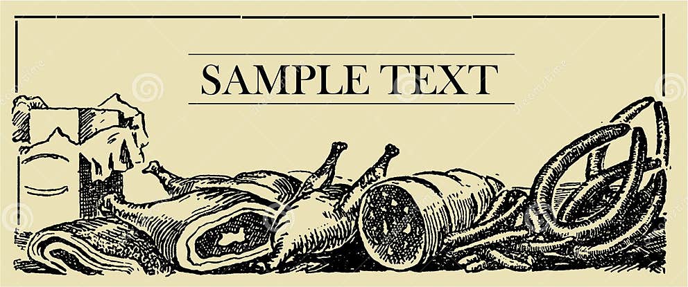 Meat Sign Board stock vector. Illustration of assorted - 8010724