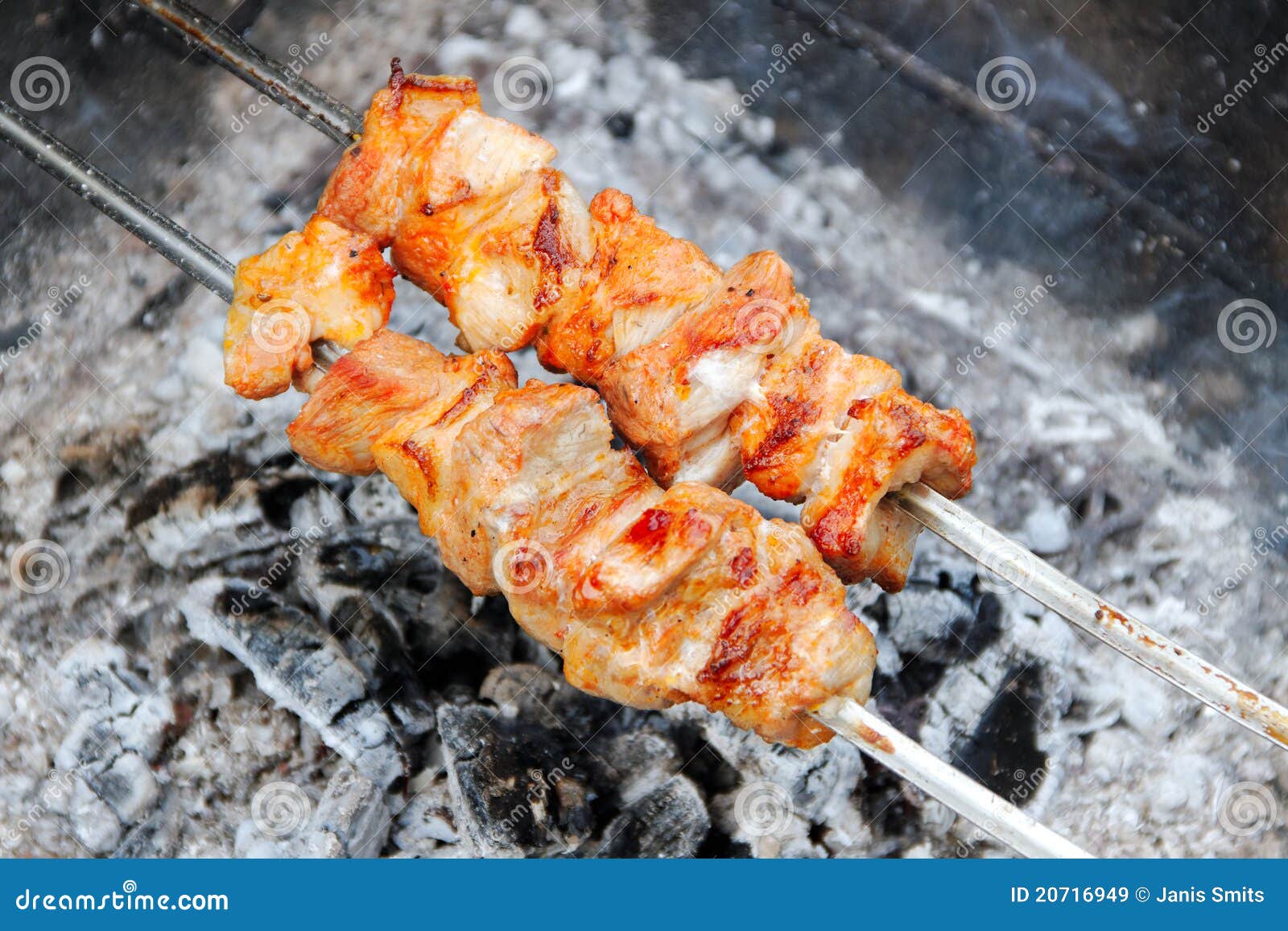 Meat on skewer. stock image. Image of snacks, kebab, dining - 20716949