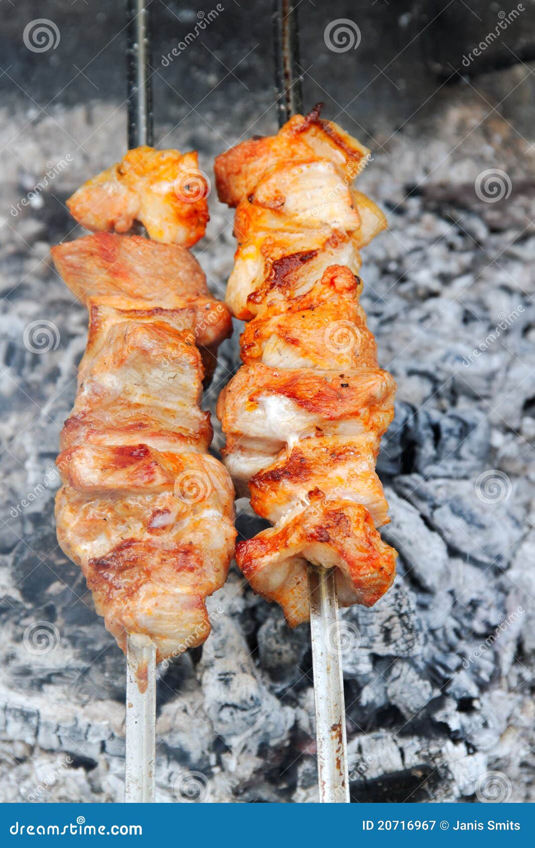 Meat on skewer. stock image. Image of barbecue, skewer - 20716967