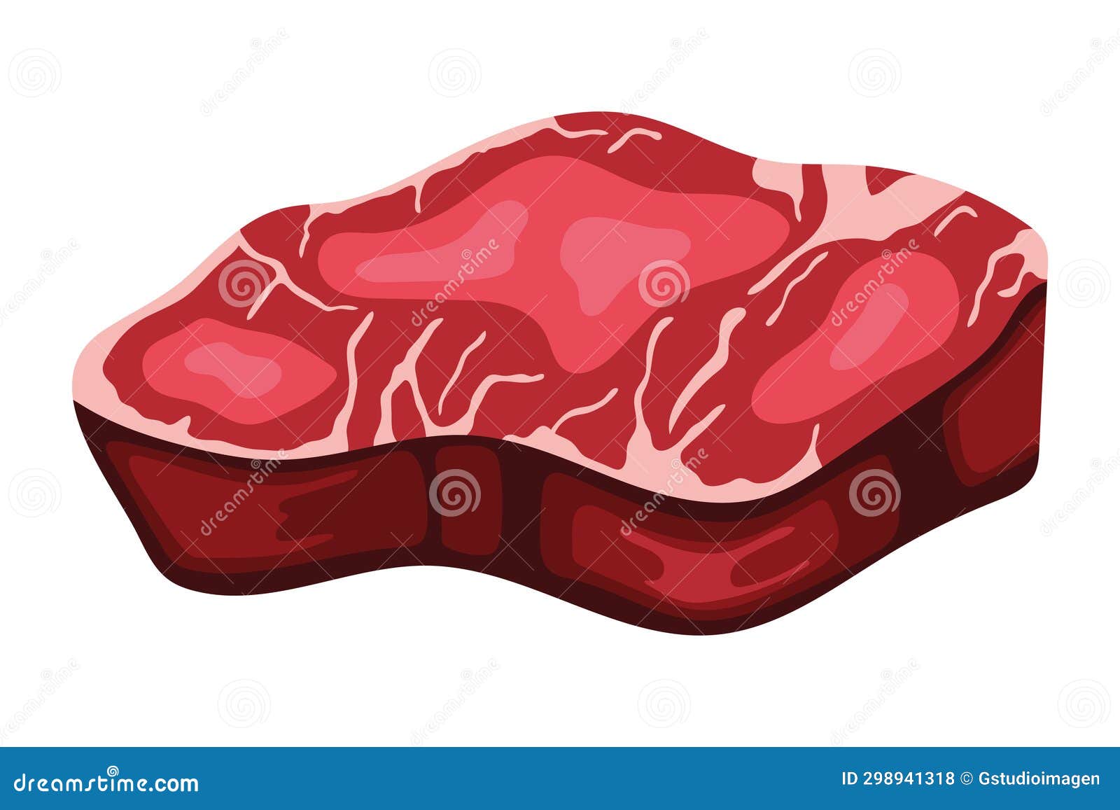 Meat slice illustration stock vector. Illustration of steak - 298941318