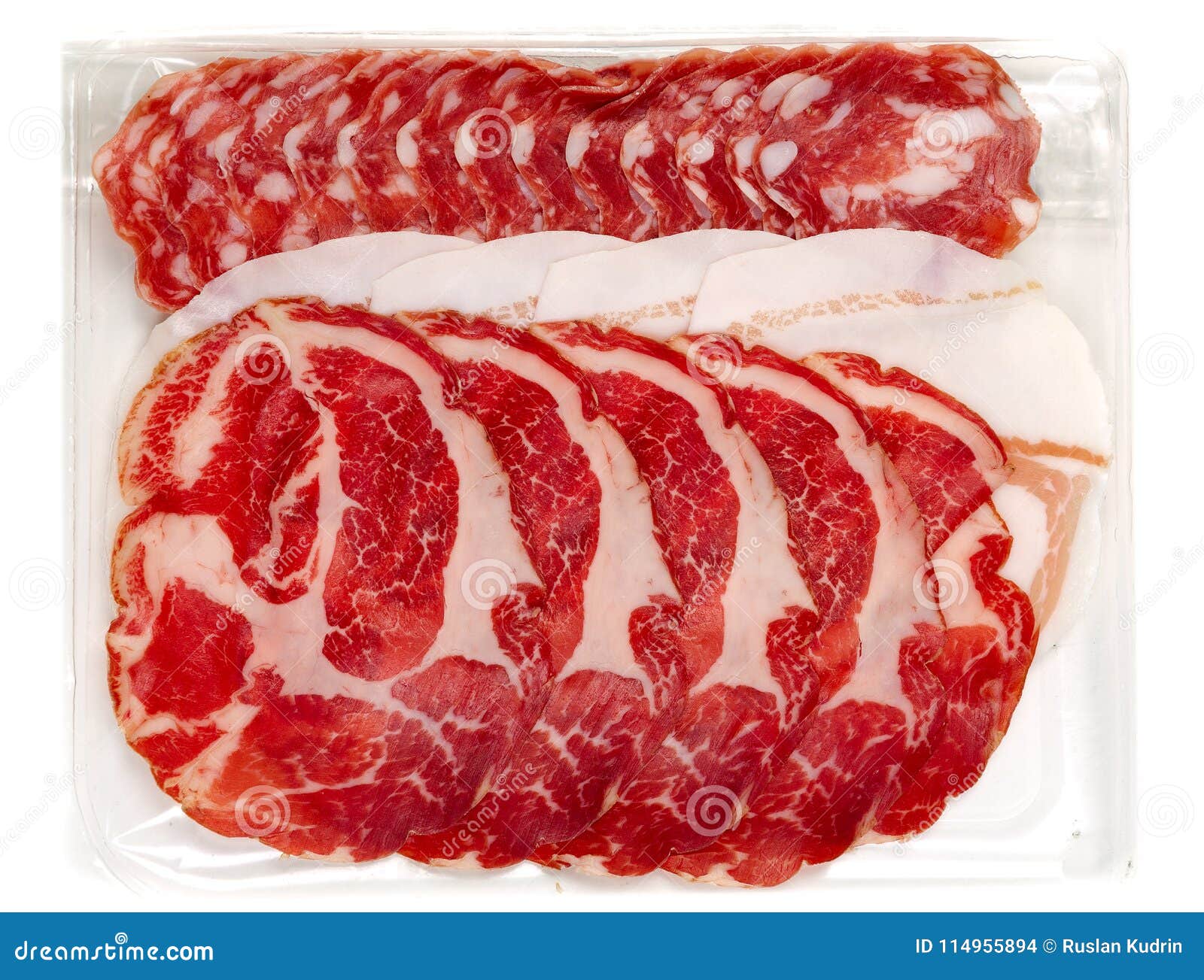 Meat In Sliced. Isolate On White Stock Photo - Image of background ...