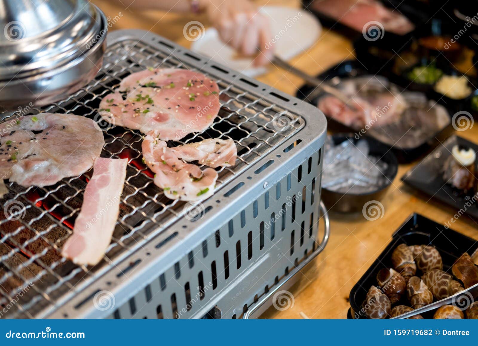 Meat Slices Grilled on Stove Stock Photo - Image of japanese, cuisine ...