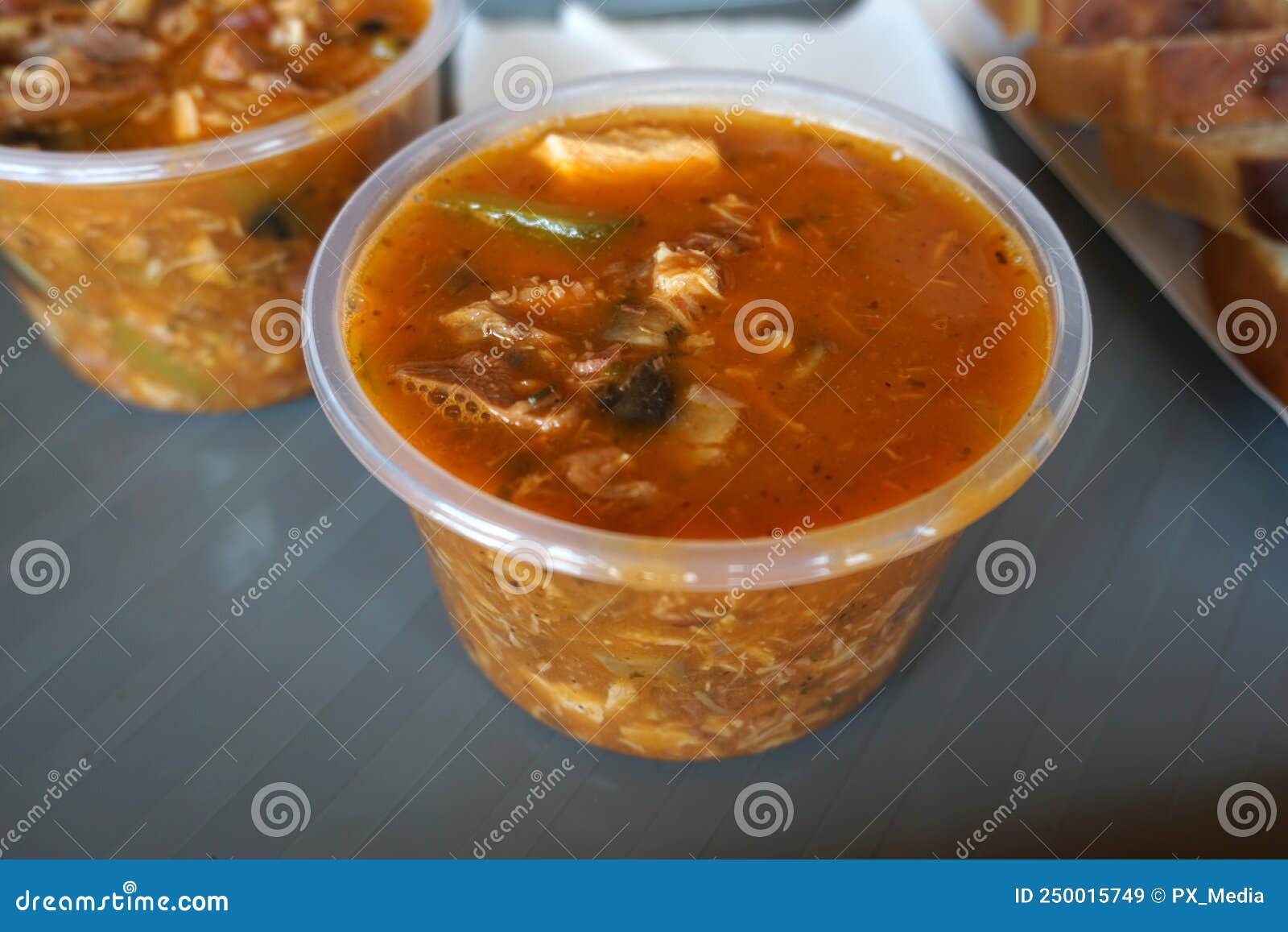 Meat Soup in Plastic Containers Stock Image - Image of container, lunch ...