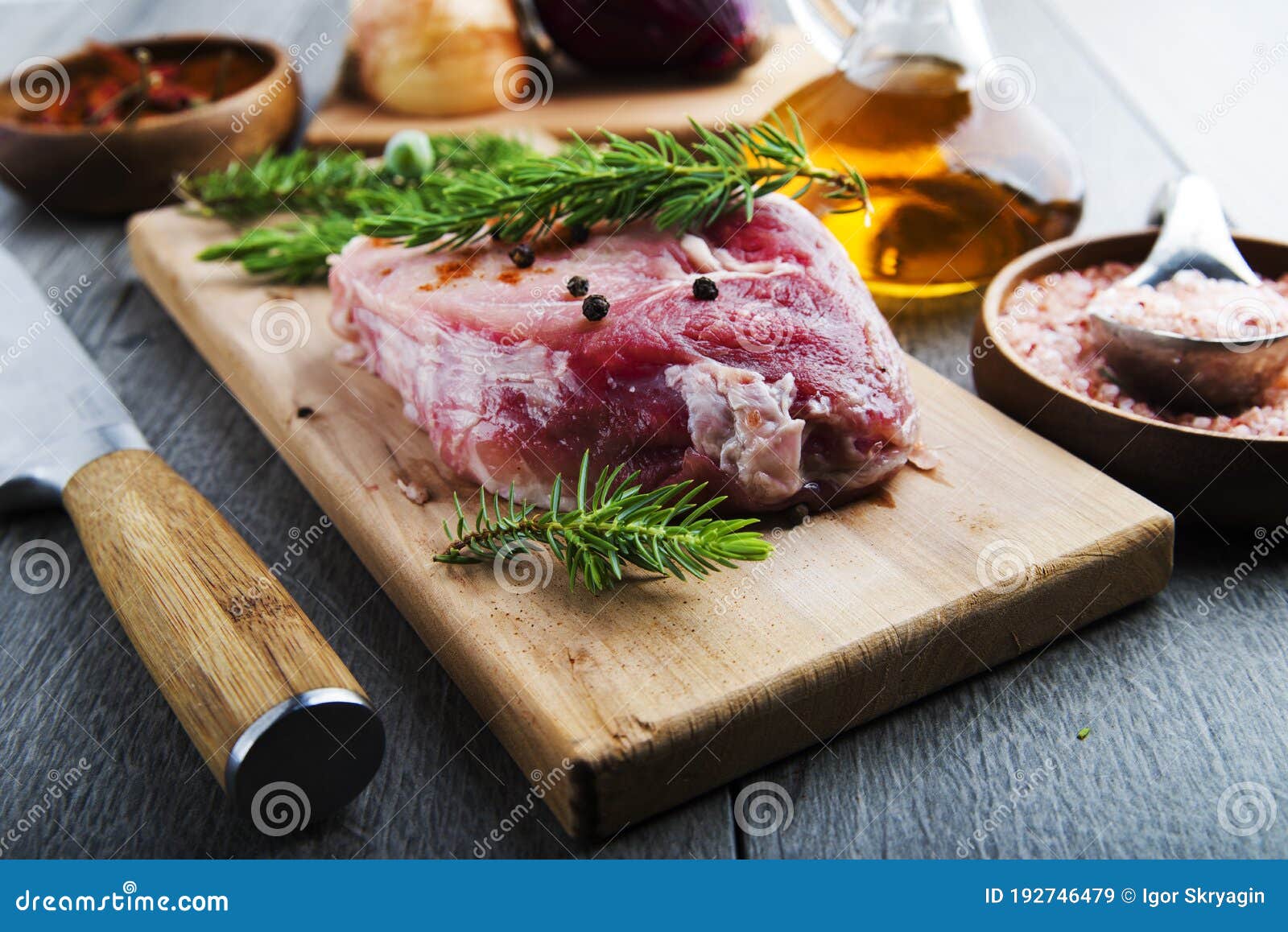 Meat with spices stock image. Image of onion, ingredient - 192746479