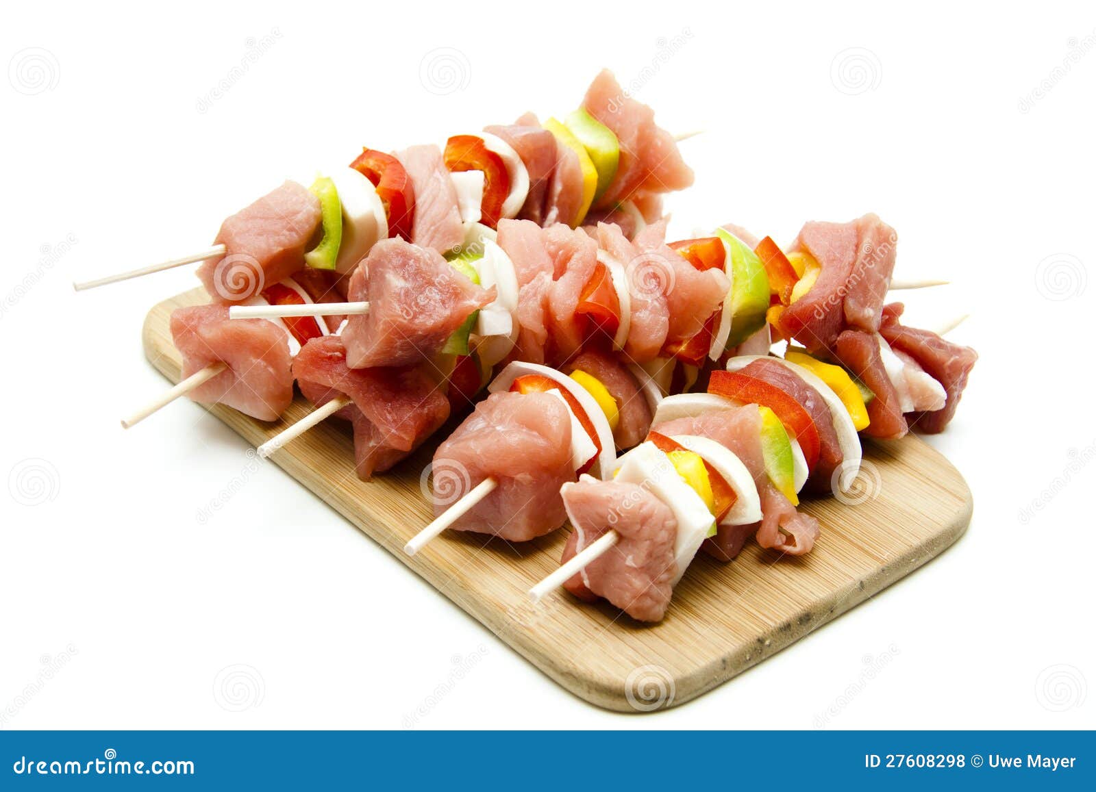 Meat spit on wood plate stock photo. Image of food, spit - 27608298