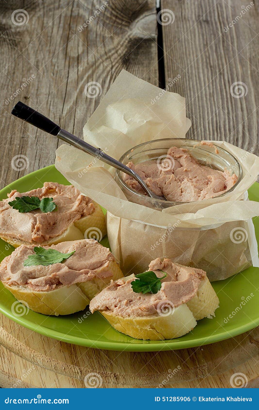 Meat spread on bread stock photo. Image of liver, appetizer - 51285906