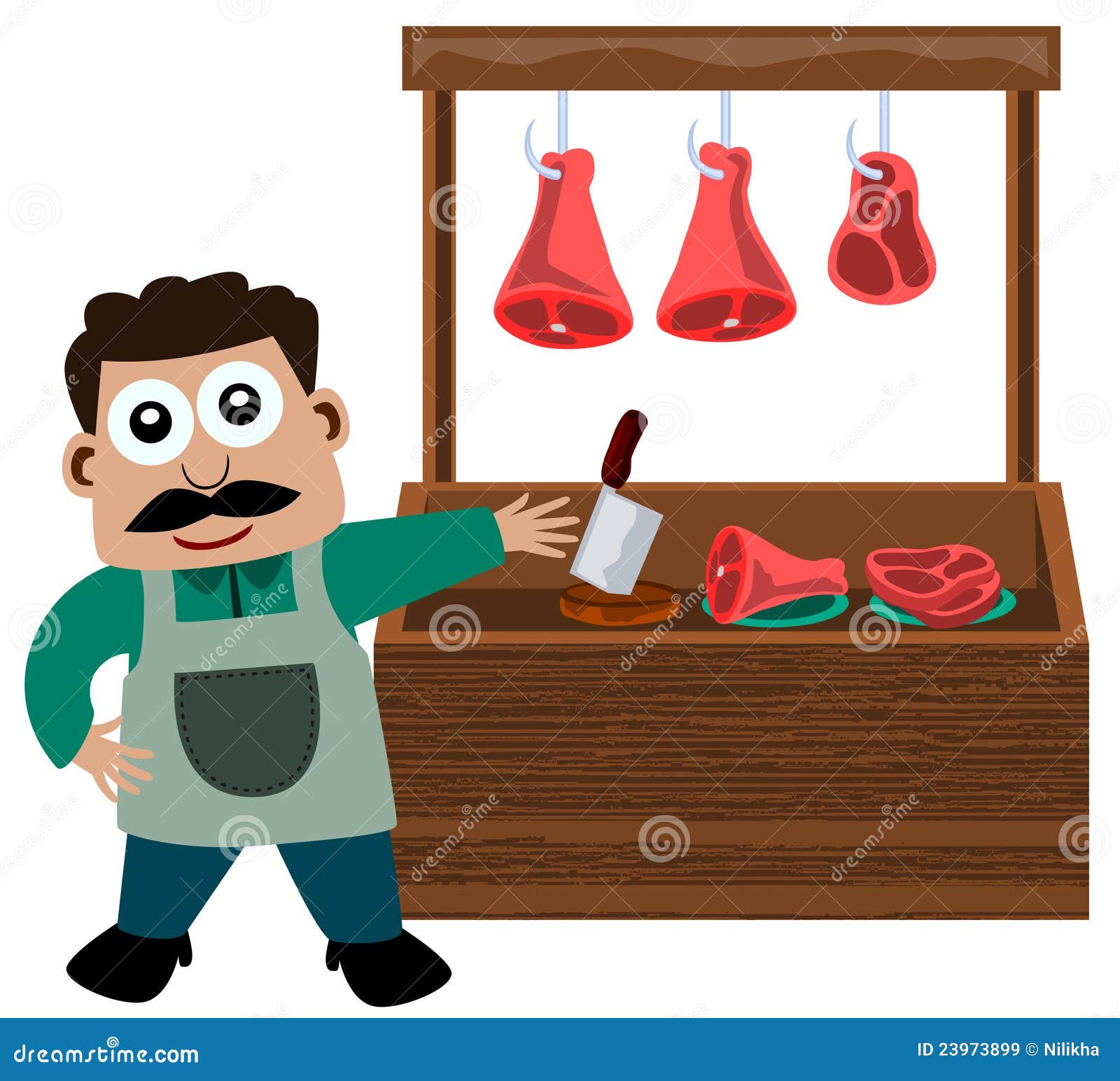 Meat stall stock illustration. Illustration of stall - 23973899