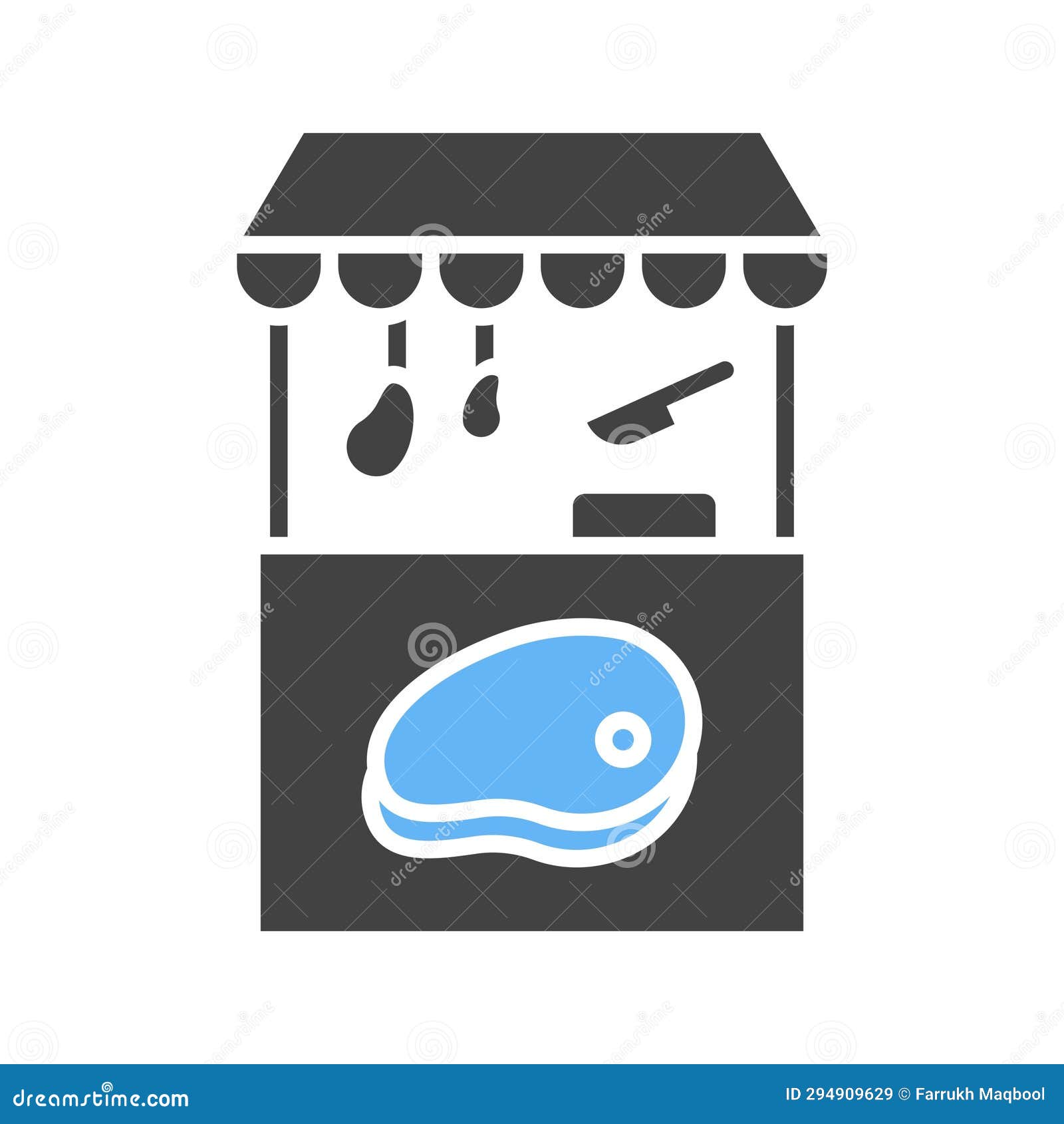 Meat Stall Icon Vector Image. Stock Vector - Illustration of frozen ...