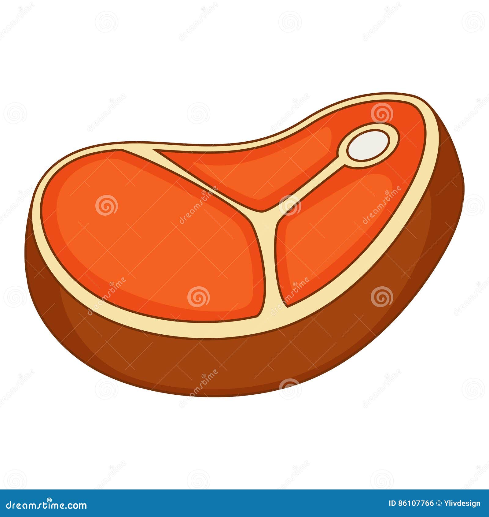 Meat Steak Icon, Cartoon Style Stock Vector - Illustration of cooked ...