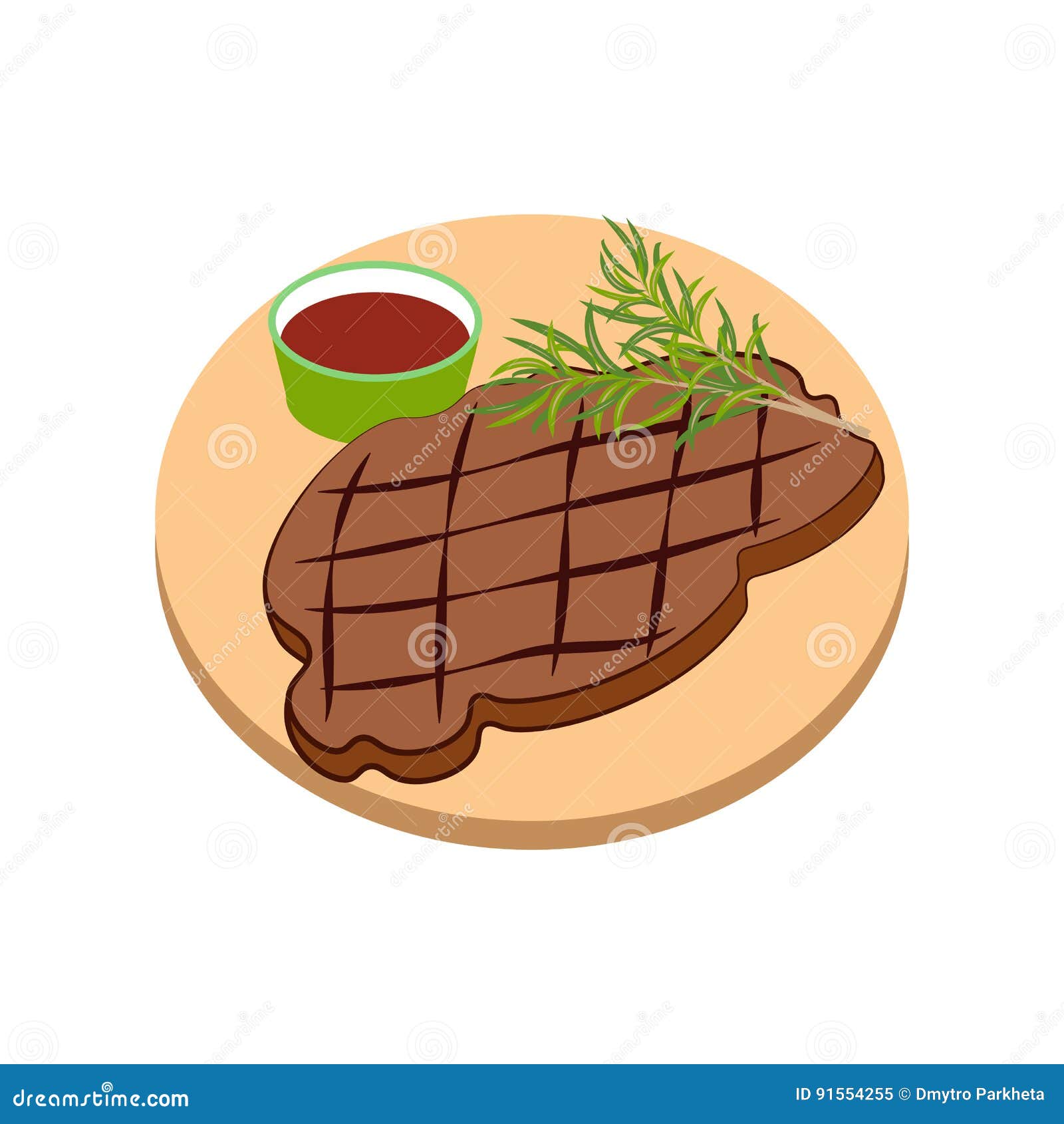 Meat steak illustration stock vector. Illustration of vector - 91554255