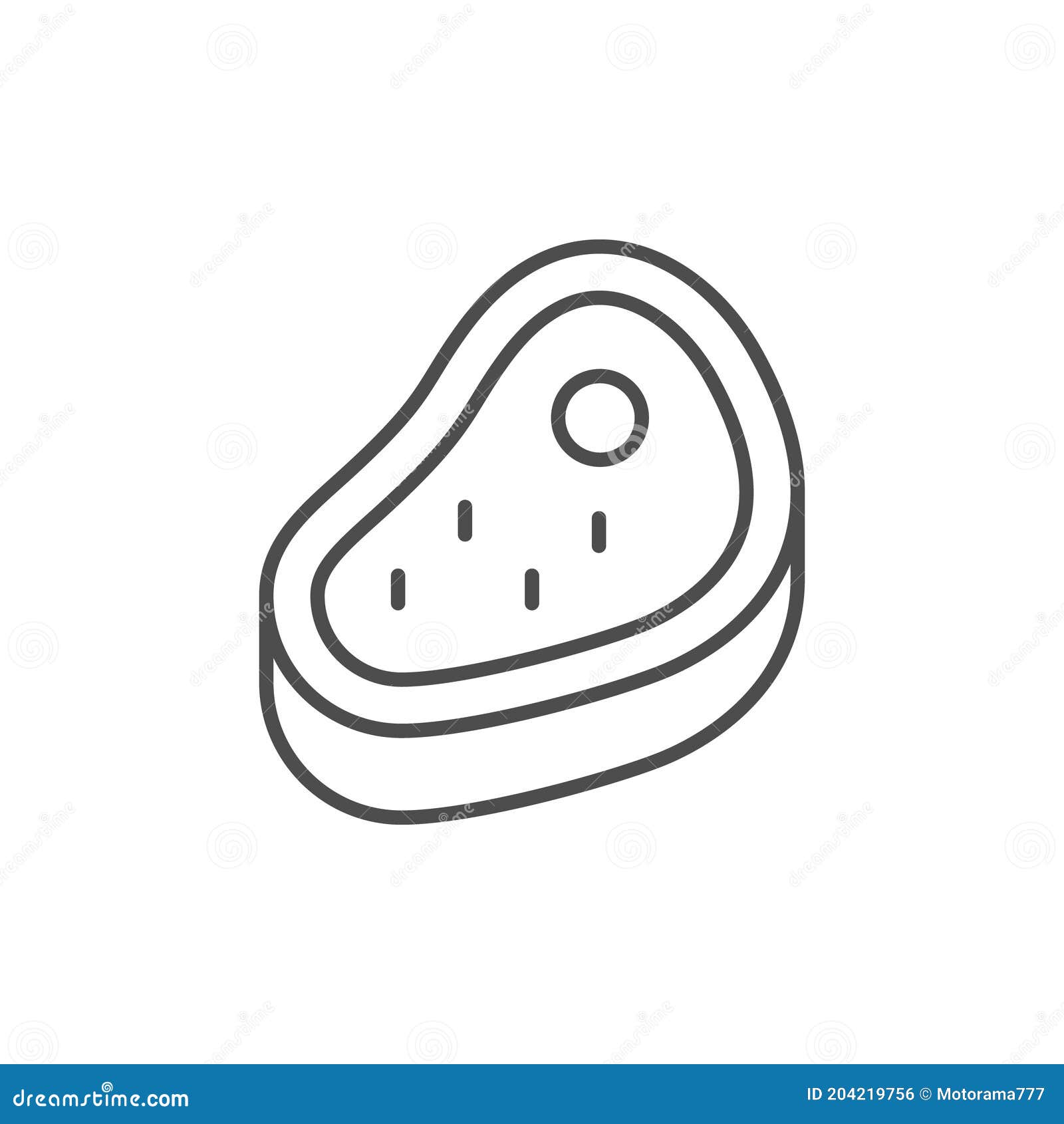 Meat Steak Line Outline Icon Stock Vector - Illustration of dinner ...