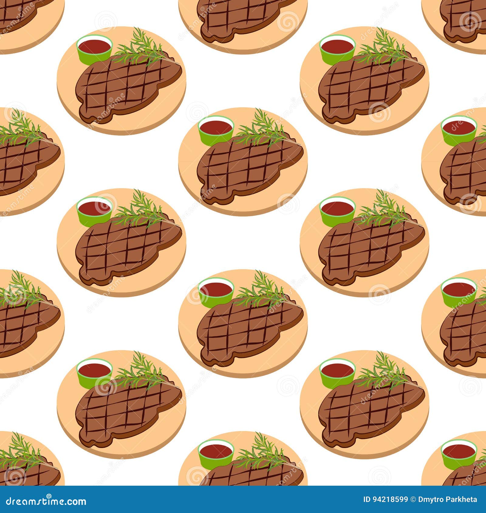 Meat steak pattern stock vector. Illustration of vector - 94218599