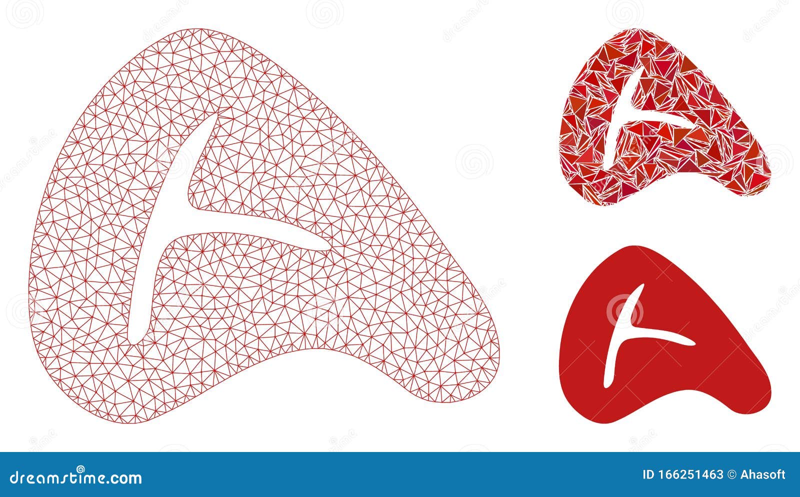 Meat Steak Vector Mesh Wire Frame Model and Triangle Mosaic Icon Stock ...