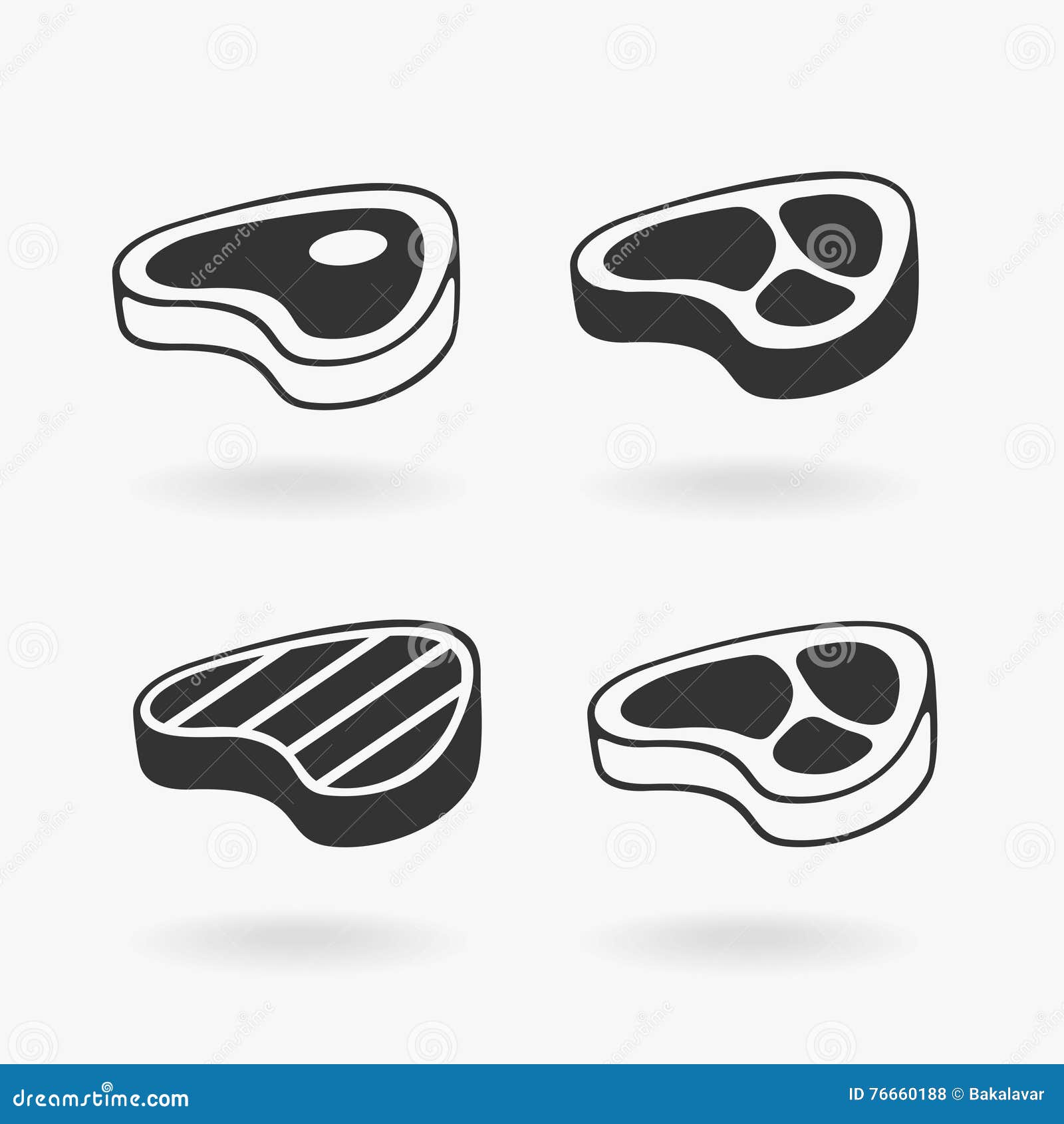 Meat Steak Vector Symbol stock vector. Illustration of roast - 76660188