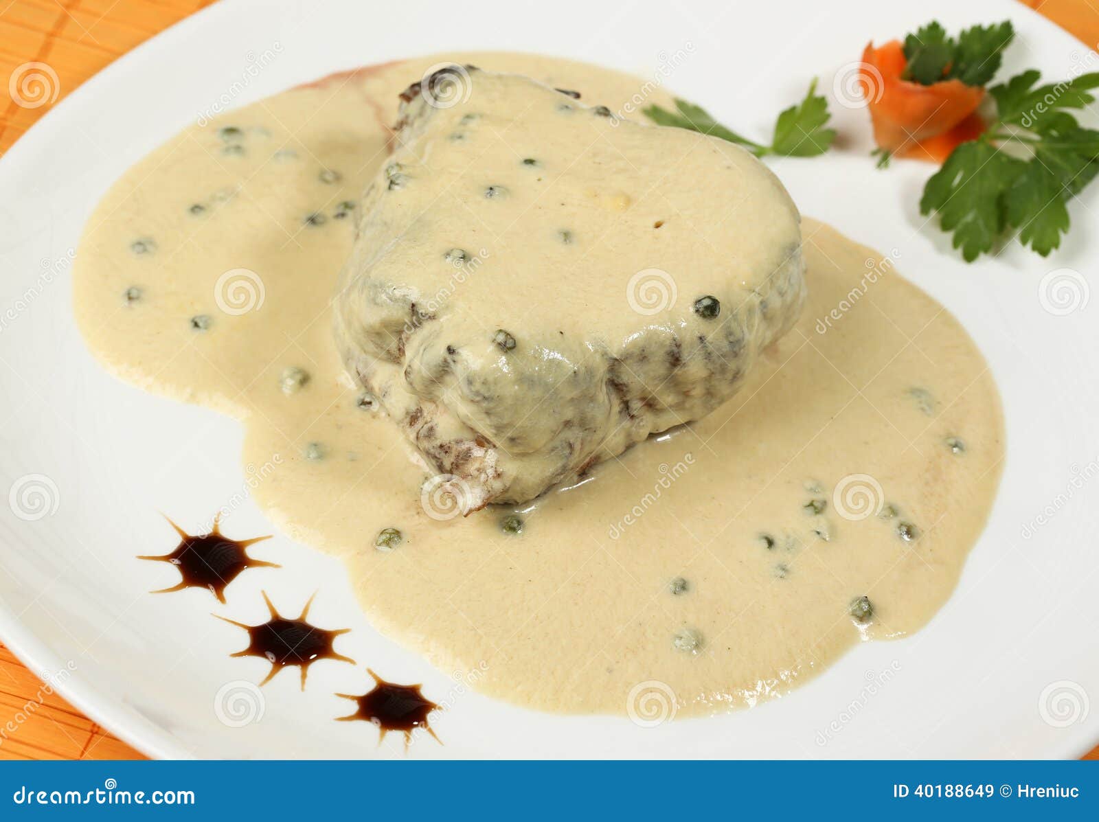 Meat Steak with White Sauce Stock Image - Image of pork, sauce: 40188649