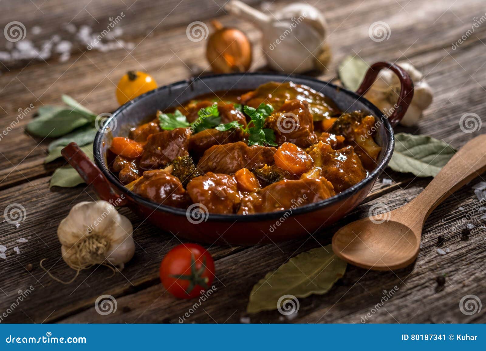 Meat stew with vegetable stock image. Image of beef, meat - 80187341