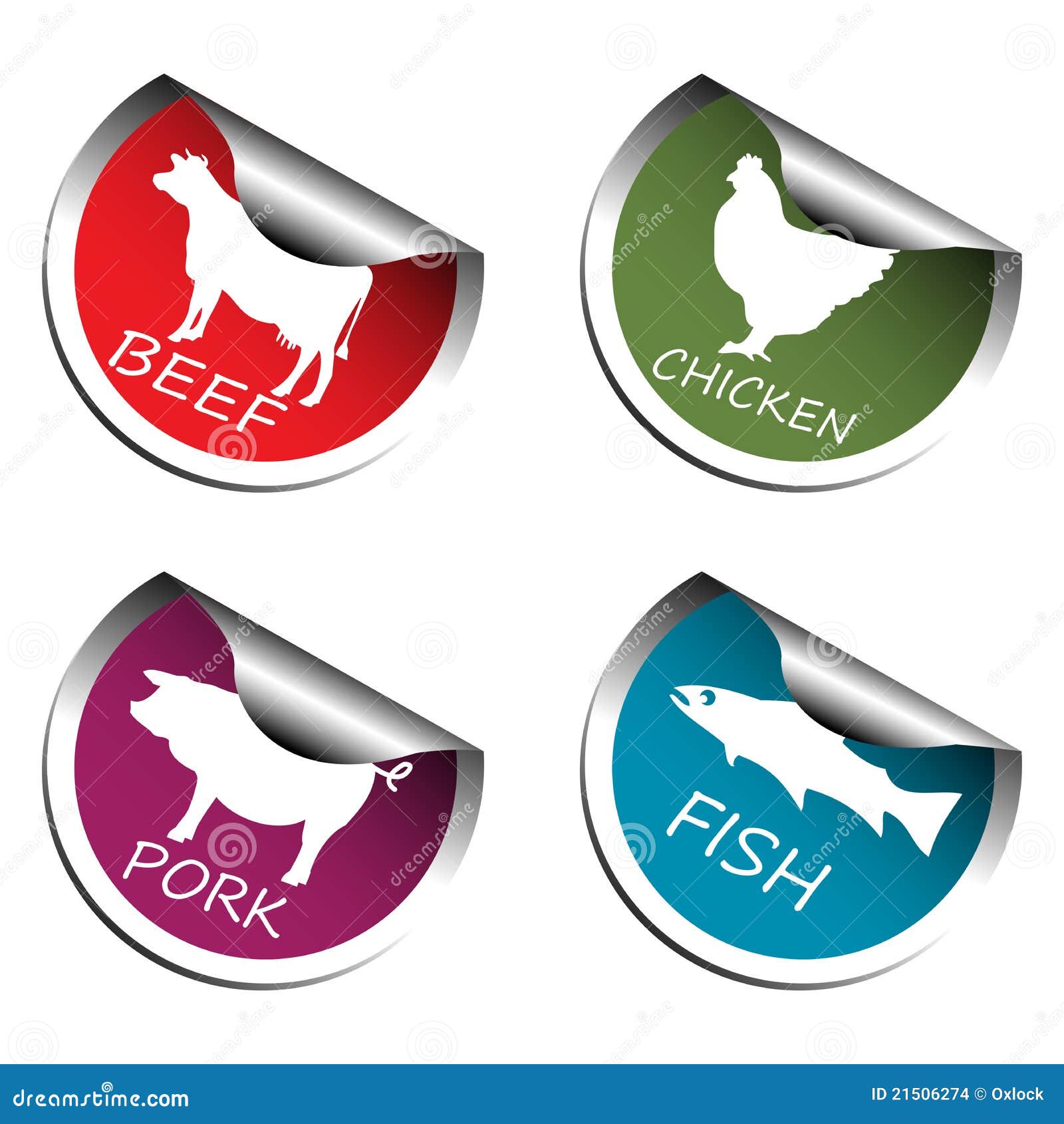 Meat stickers stock vector. Illustration of healthy, food - 21506274