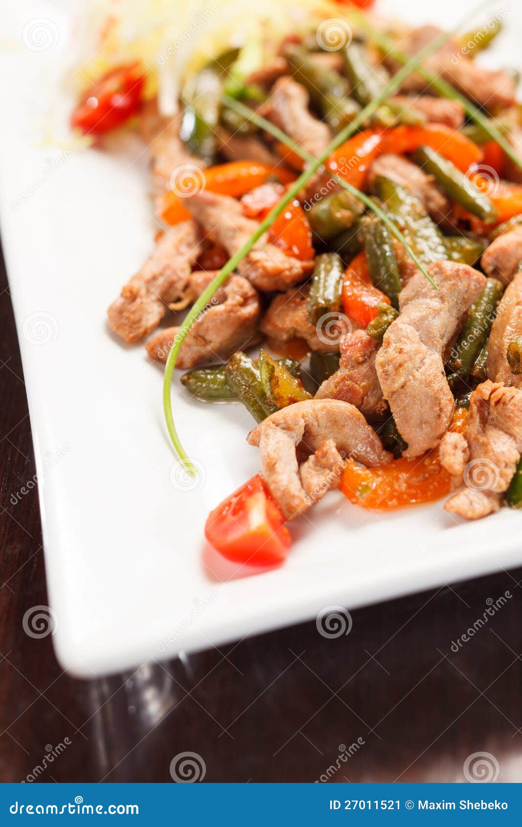 Meat with String Beans stock image. Image of cuisine - 27011521